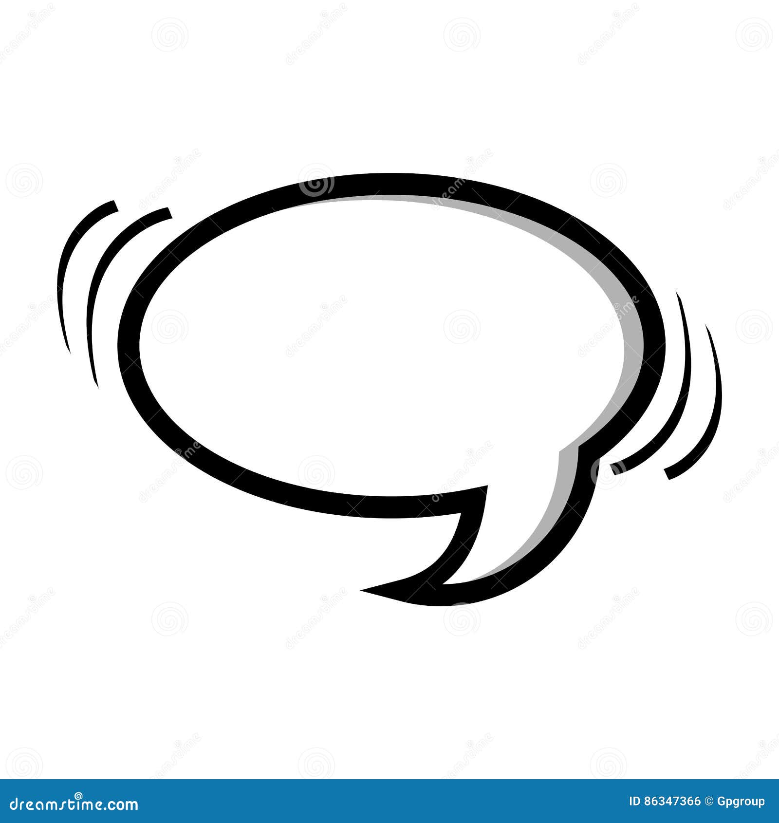 Monochrome Silhouette Oval Shape Dialog Box Stock Illustration ...