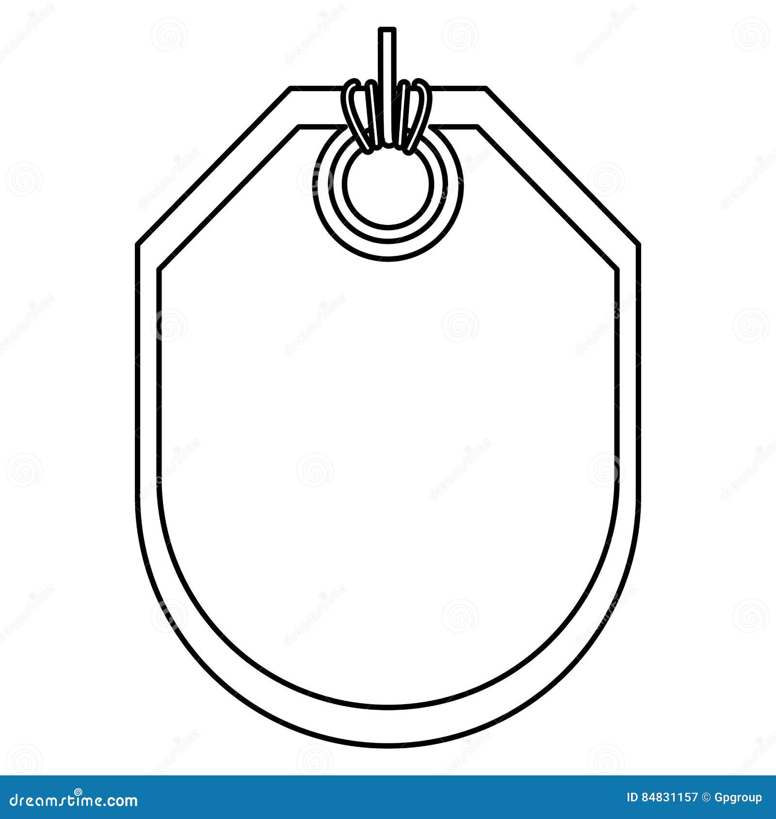 Monochrome Silhouette Price Tag with Bottom Side Round Stock Vector ...