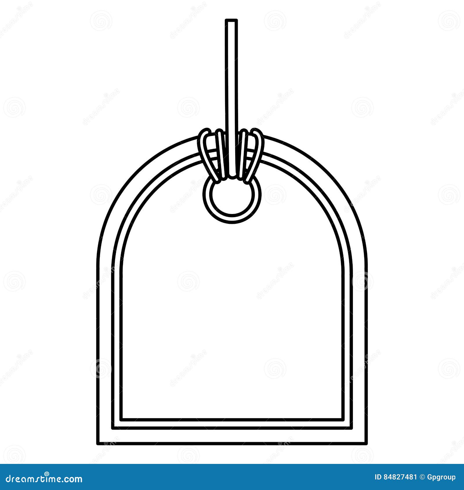 Monochrome Silhouette Price Tag with Side Oval Shape Stock Vector ...