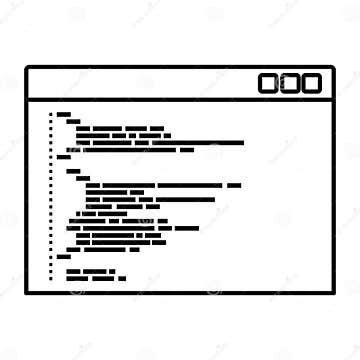 Monochrome Silhouette of Programming Window with Script Code Stock ...