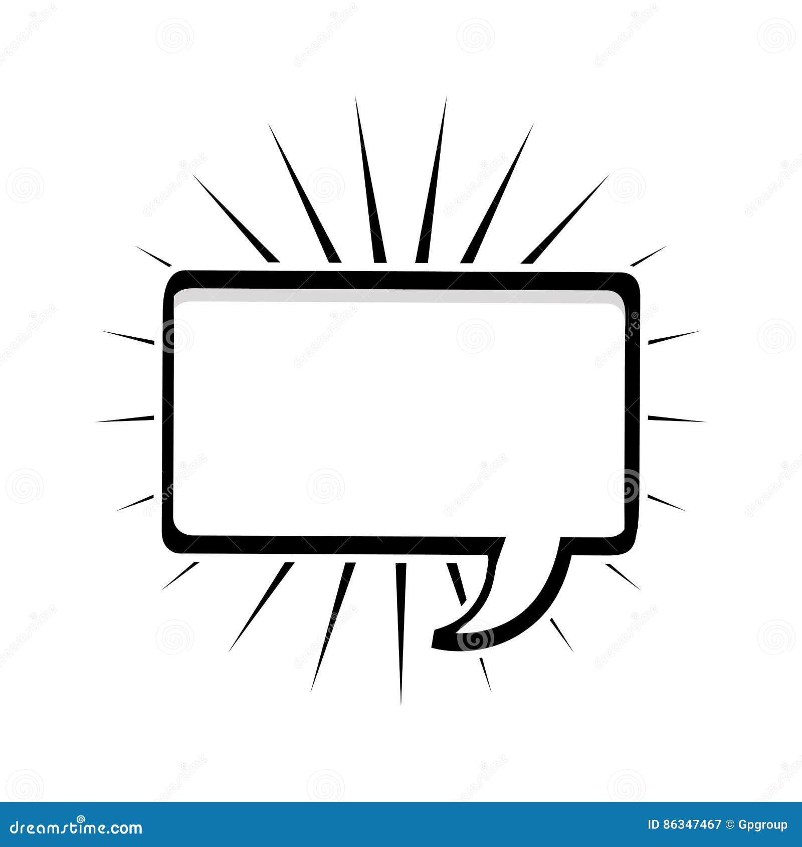 Monochrome Silhouette Rectangle Shape Dialog Box with Lines Around ...
