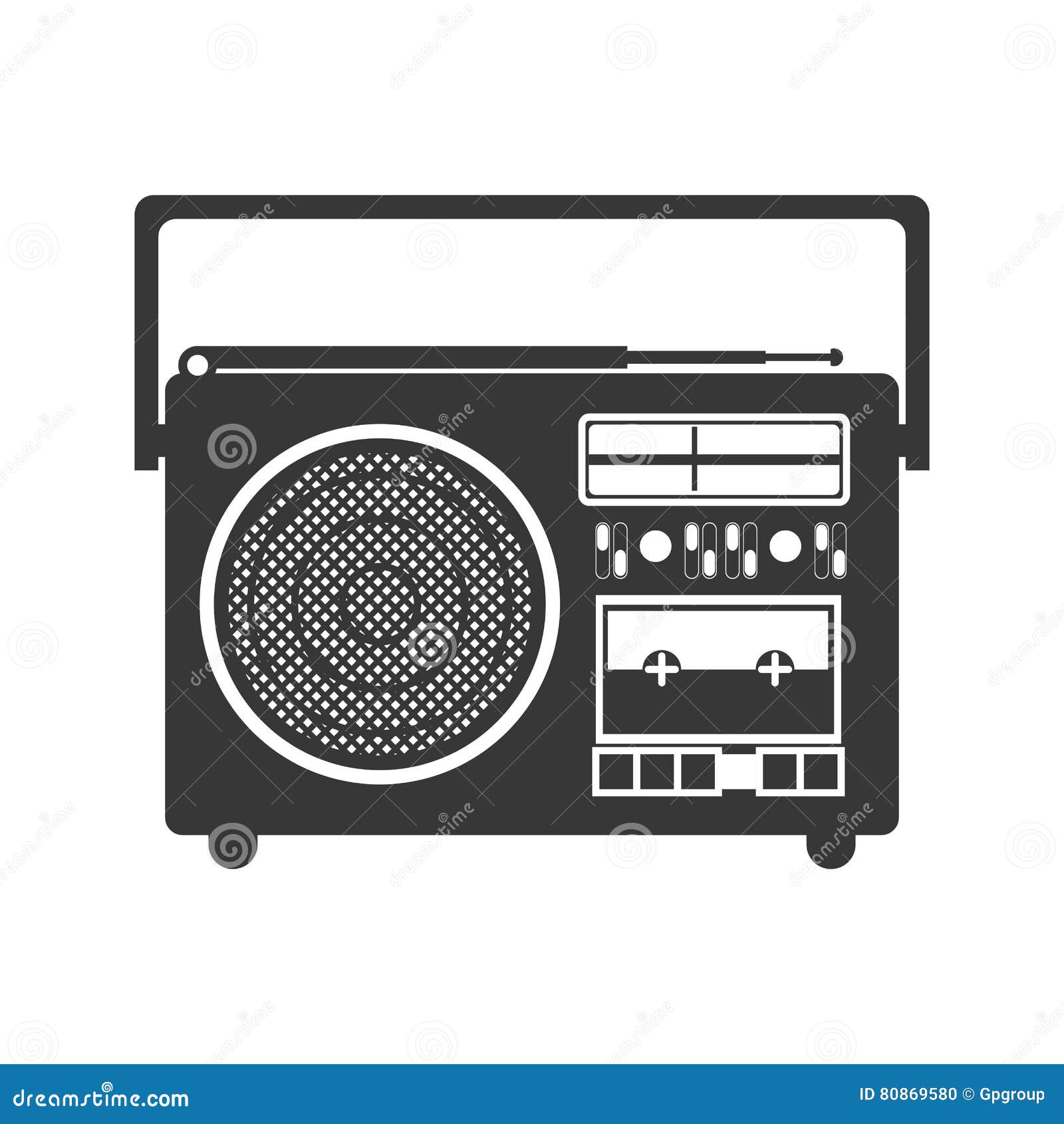 Monochrome Silhouette Sound Recorder Portable Stock Vector ...