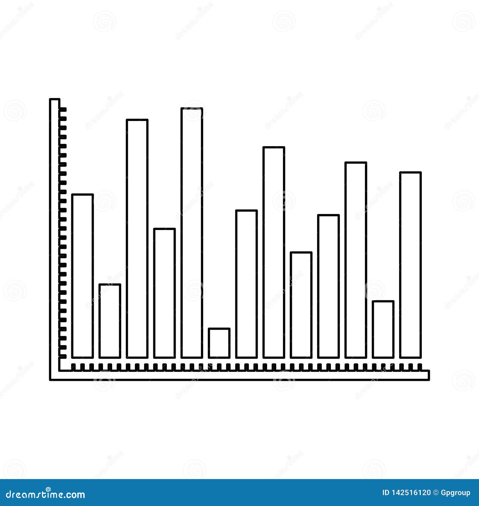 Monochrome Silhouette of Statistical Graphs Bars Stock Vector ...