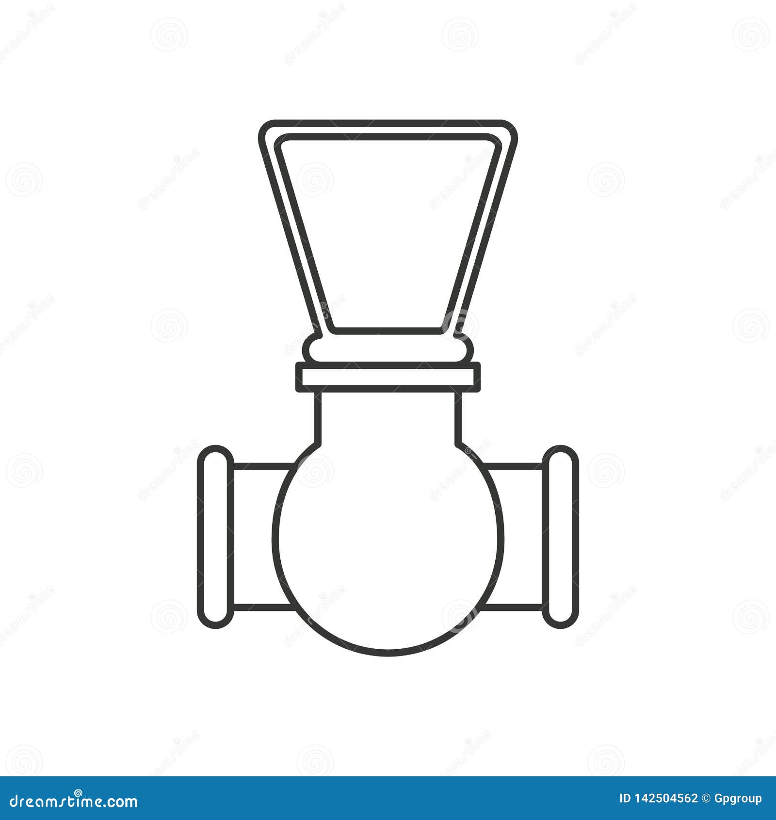 Monochrome Silhouette of Stopcock Icon Stock Vector - Illustration of ...