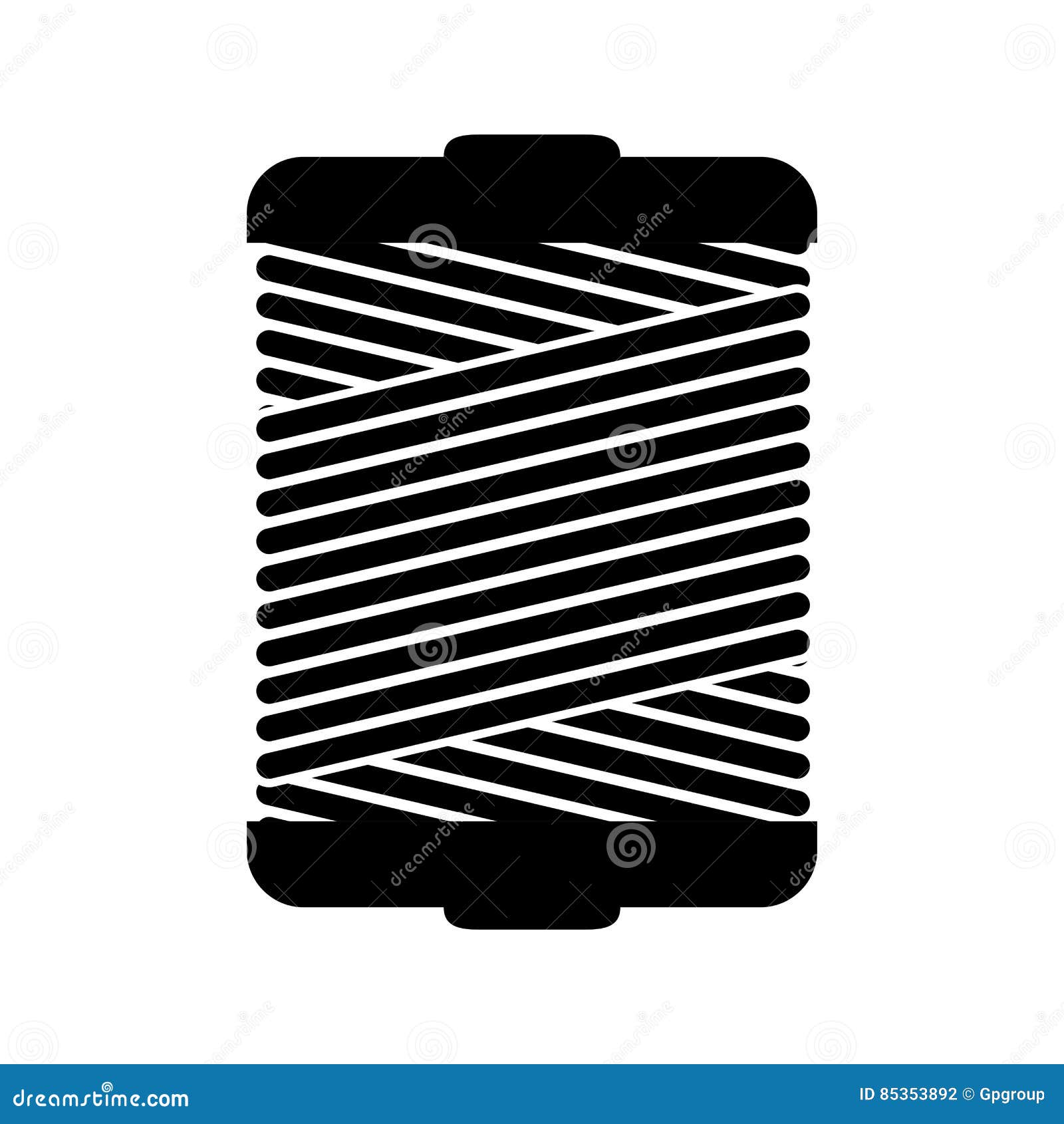 Monochrome Silhouette Wiht Thread Spool Stock Illustration ...