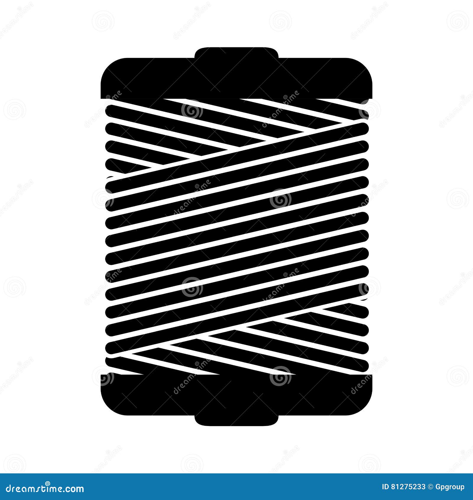 Monochrome Silhouette Wiht Thread Spool Stock Vector - Illustration of ...