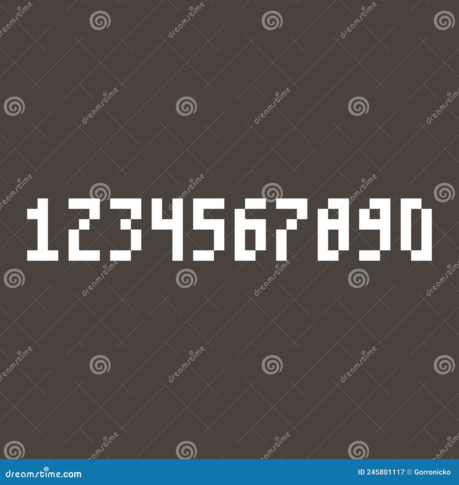 Simple Vector Flat Pixel Art Set of Numbers from One To Zero Stock ...