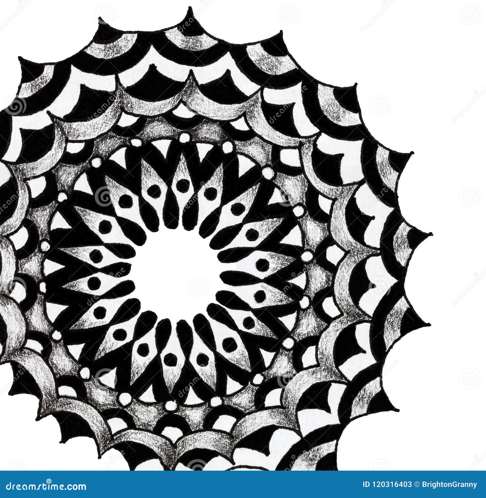 Hand Drawn Semi Circle on White Background. Stock Illustration ...