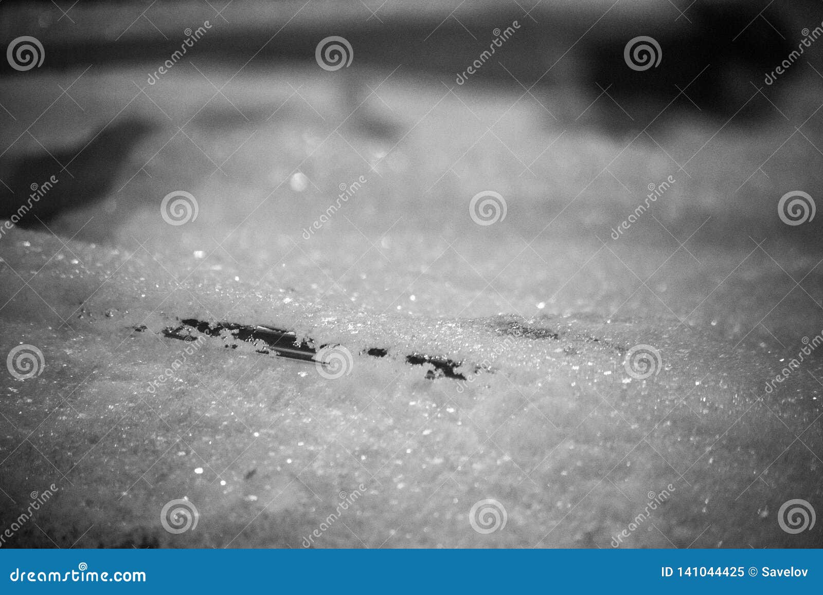 Monochrome Snow on a Metal Surface is Close Stock Image - Image of ...