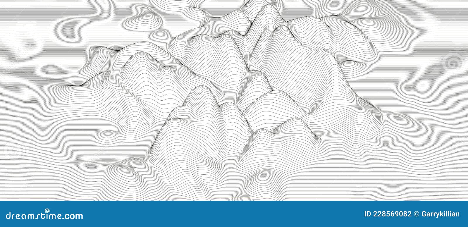 Monochrome Sound Line Waves Abstract Background . Distorted Line Shapes ...