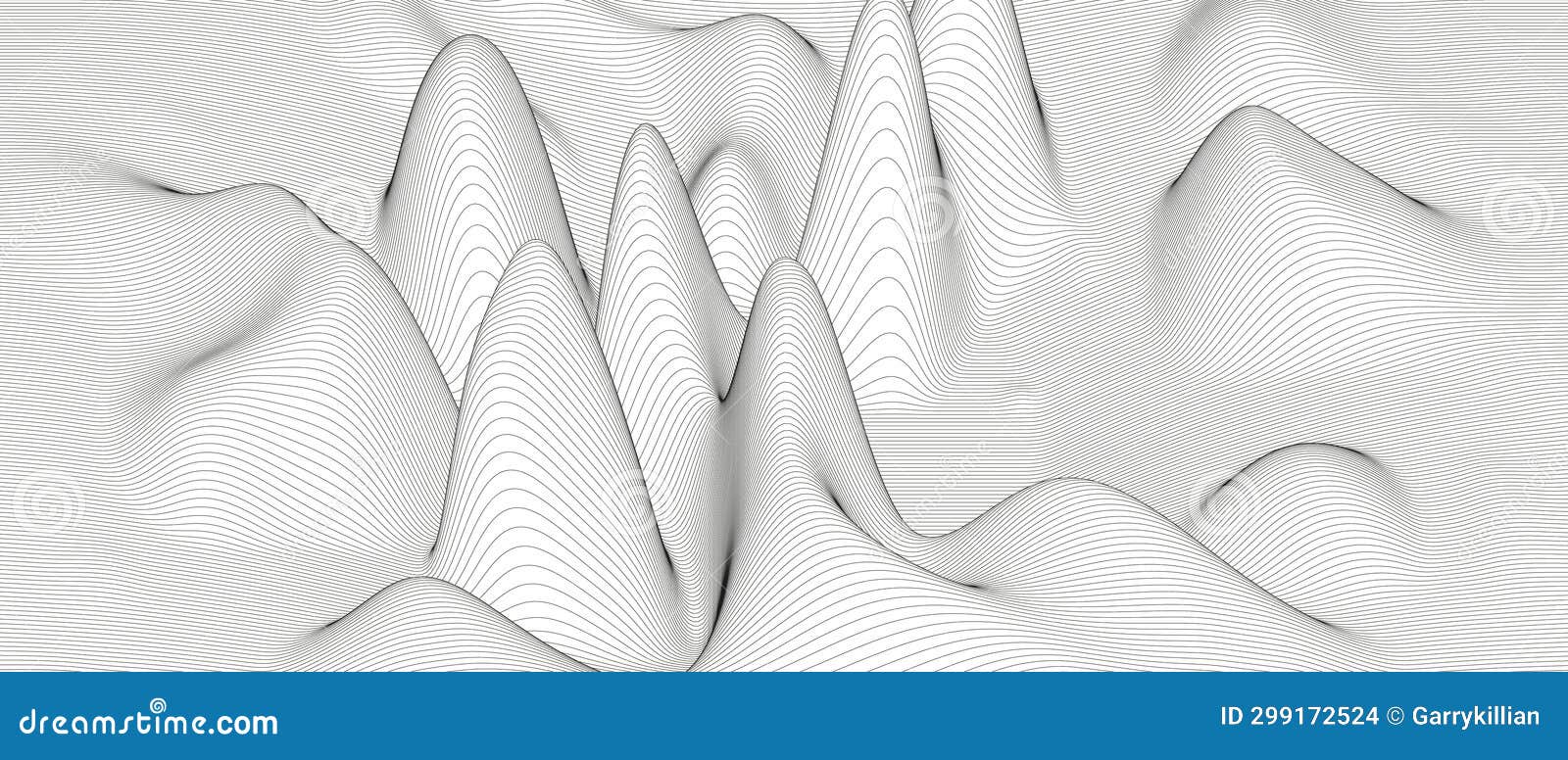 Monochrome Sound Line Waves Abstract Background . Distorted Line Shapes ...