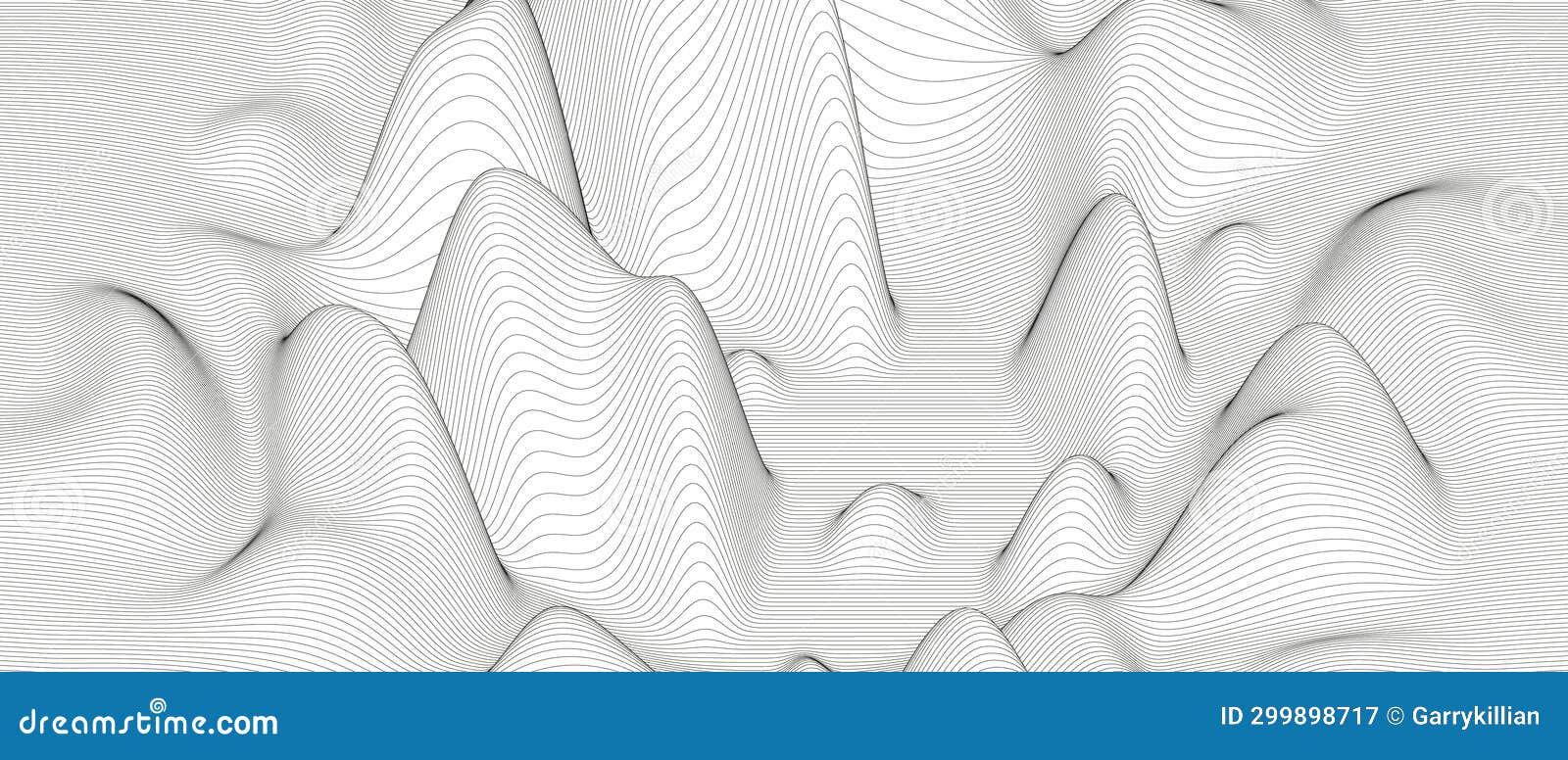 Monochrome Sound Line Waves Abstract Background . Distorted Line Shapes ...