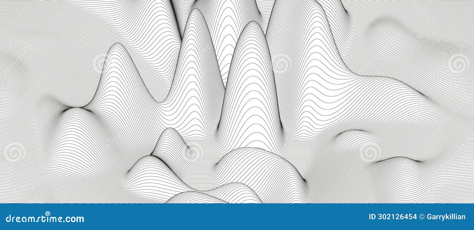 Monochrome Sound Line Waves Abstract Background . Distorted Line Shapes ...