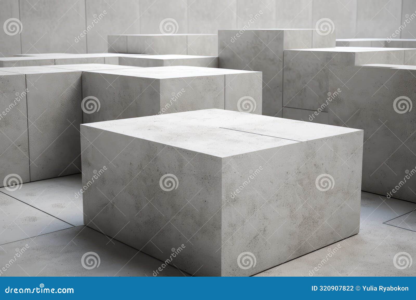 Monochrome Square Blocks Room. Generate Ai Stock Illustration ...