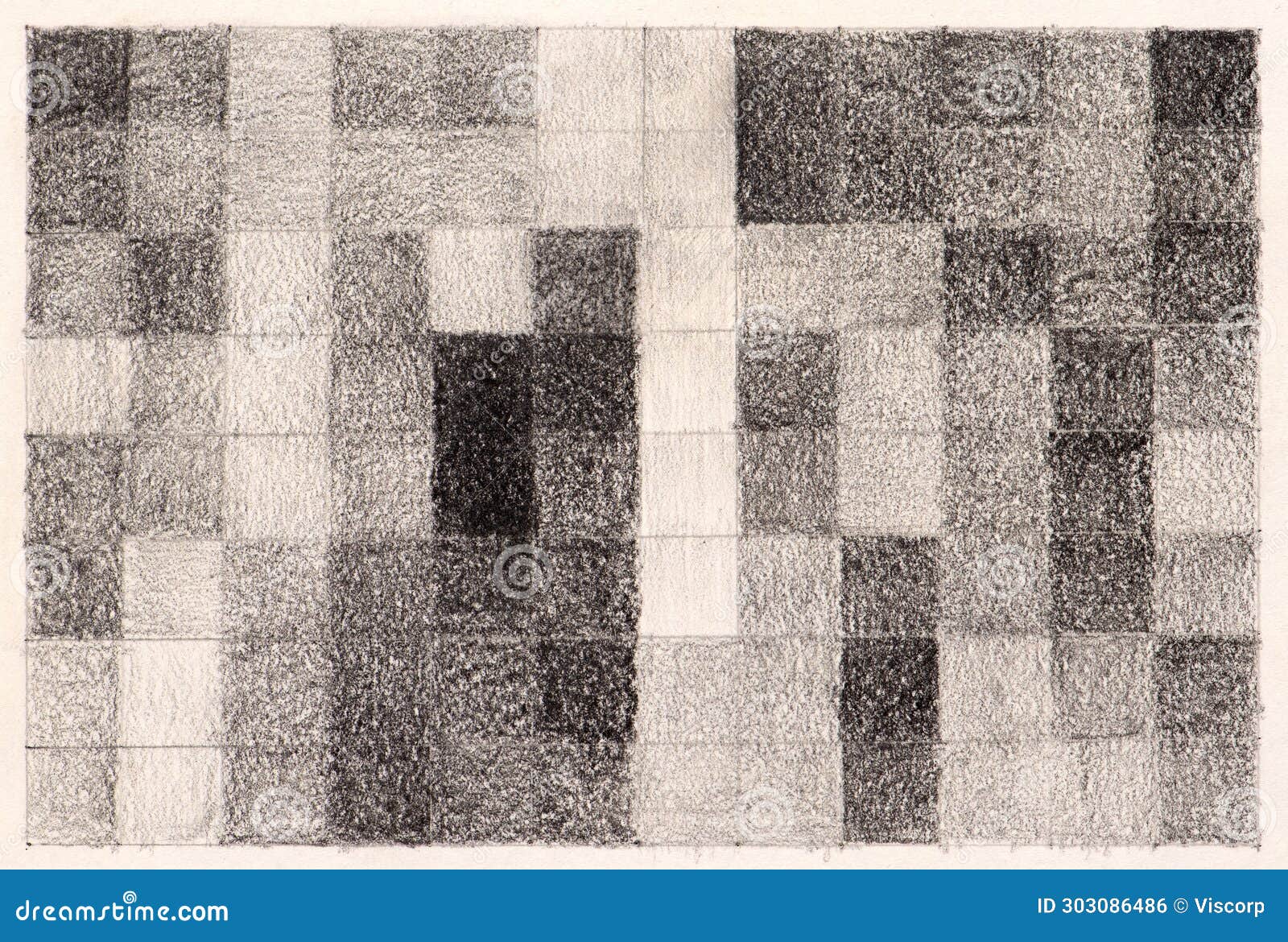 Monochrome Square Pattern Drawing Stock Illustration - Illustration of ...