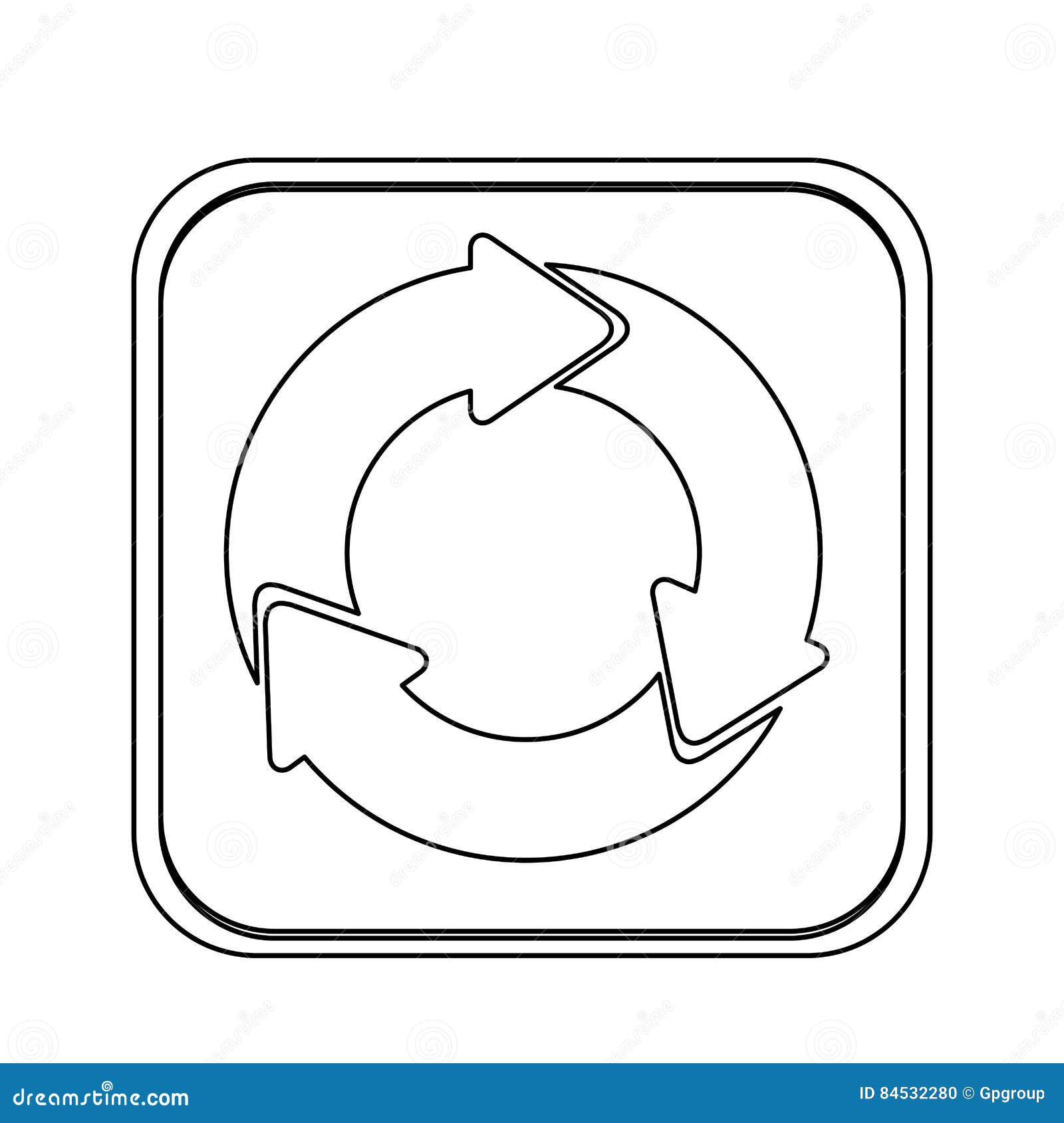 Monochrome Square with Recycling Symbol Shape Circular Stock Vector ...