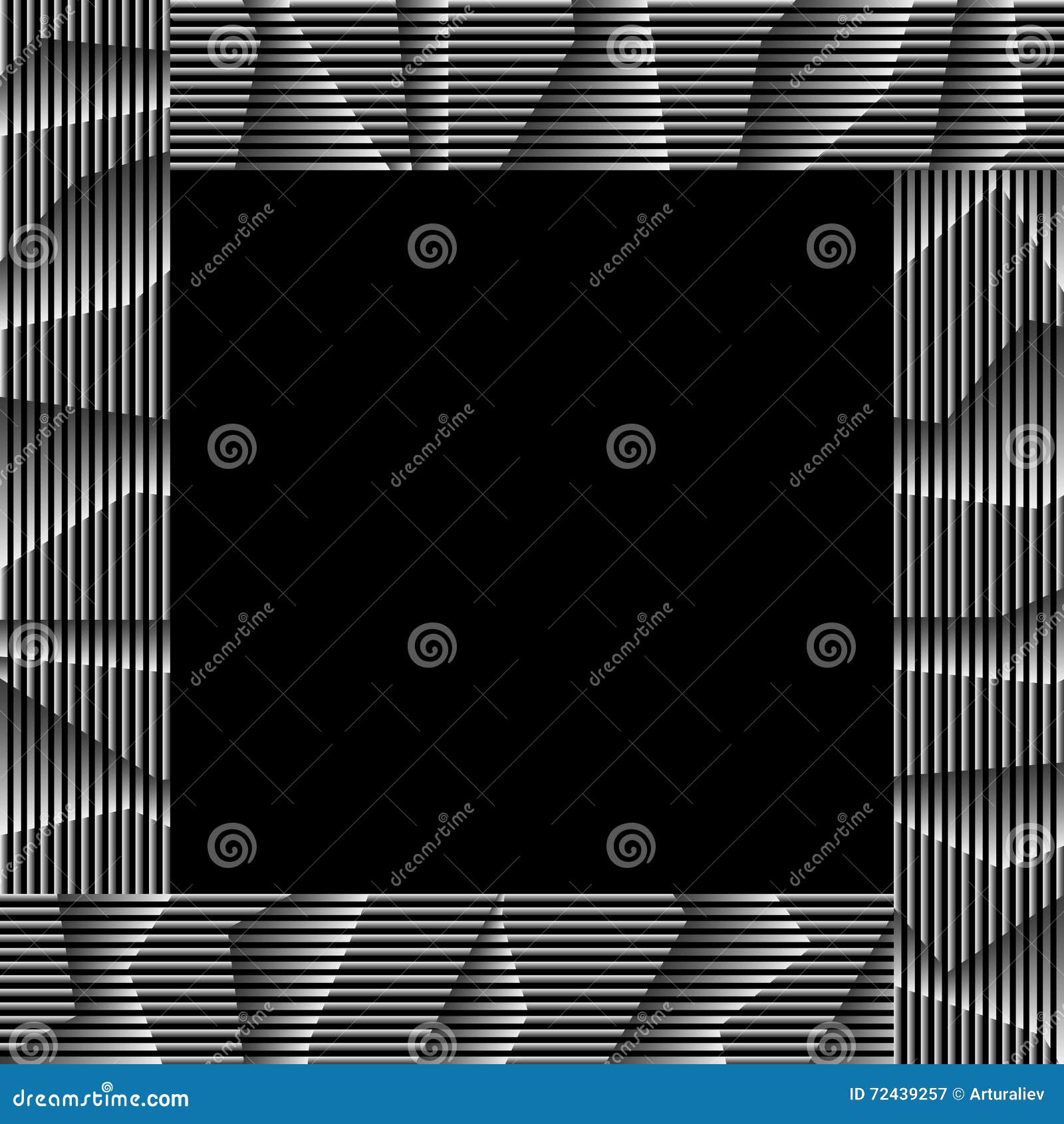 Monochrome Striped Frame. Template For Visiting Cards, Labels, Fliers ...