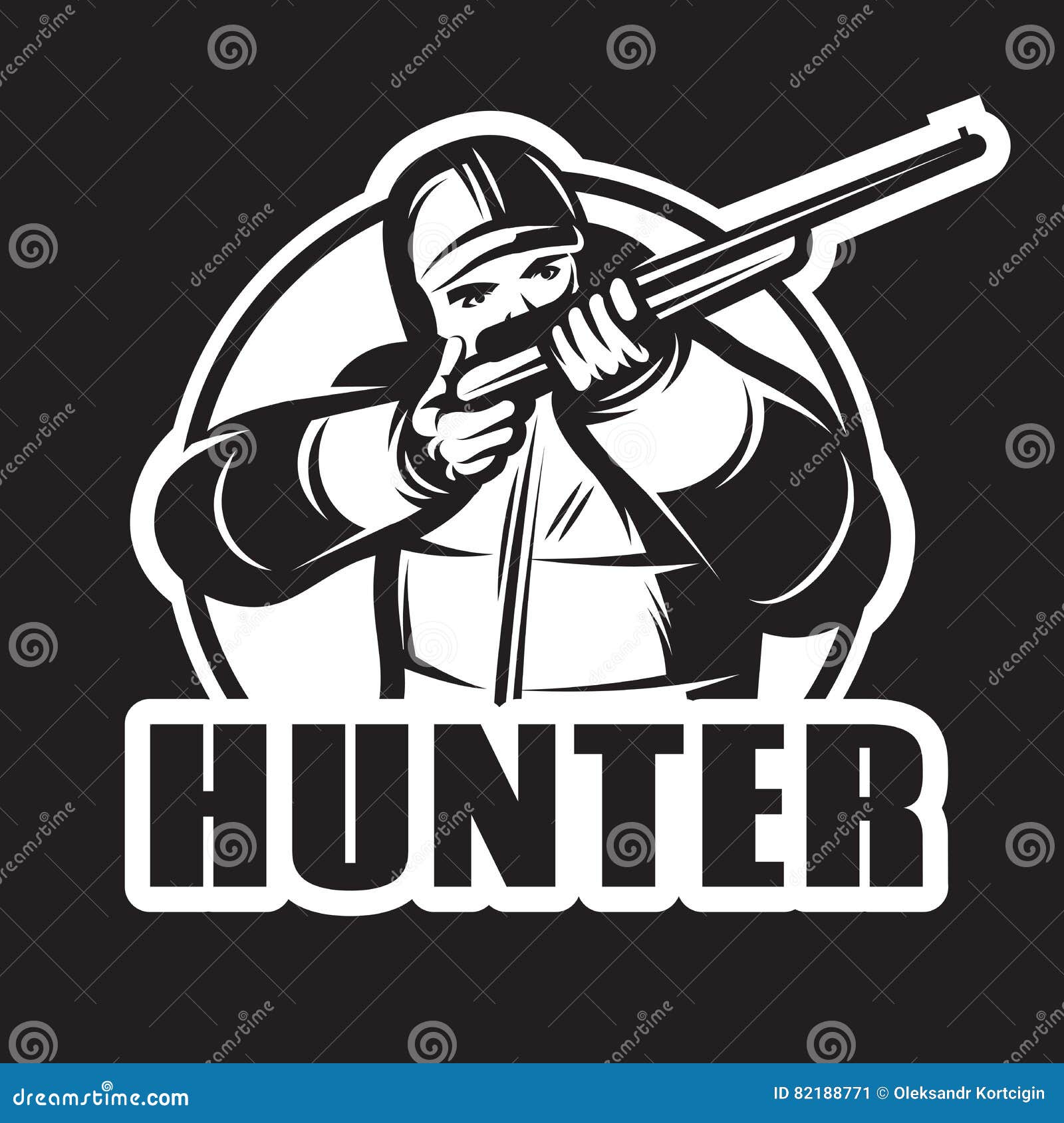 Monochrome Stylish Template for the Club with a Hunter and Gun Stock ...