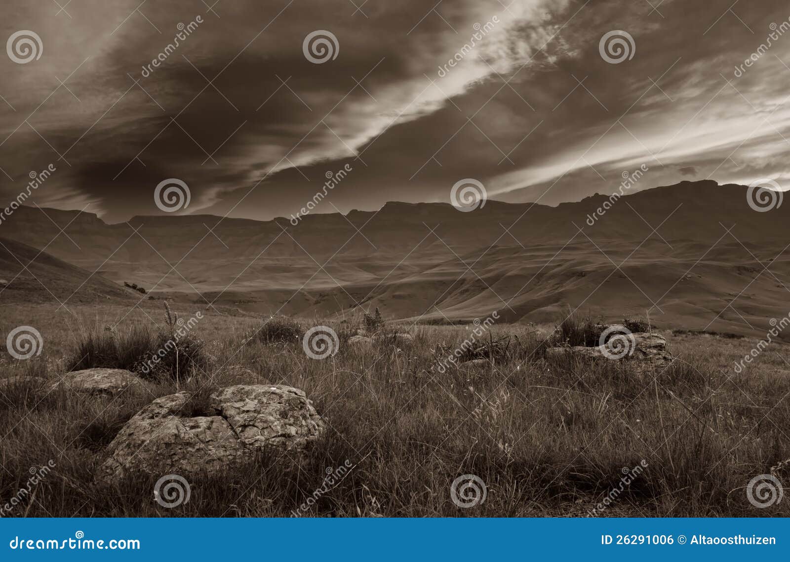 Monochrome sunset stock photo. Image of grass, landscape - 26291006