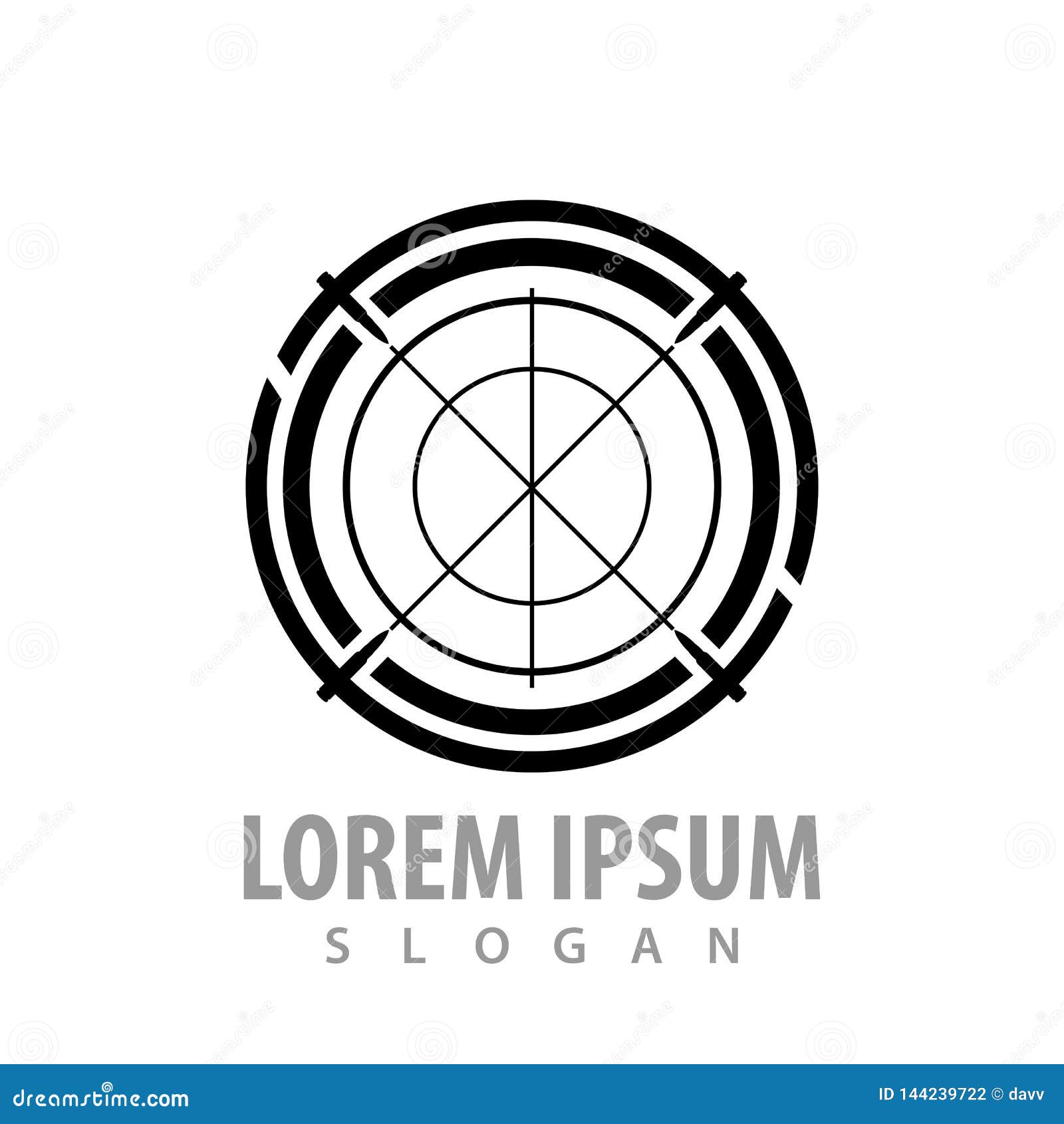 Monochrome Target Sign Concept Design. Symbol Graphic Template Element ...