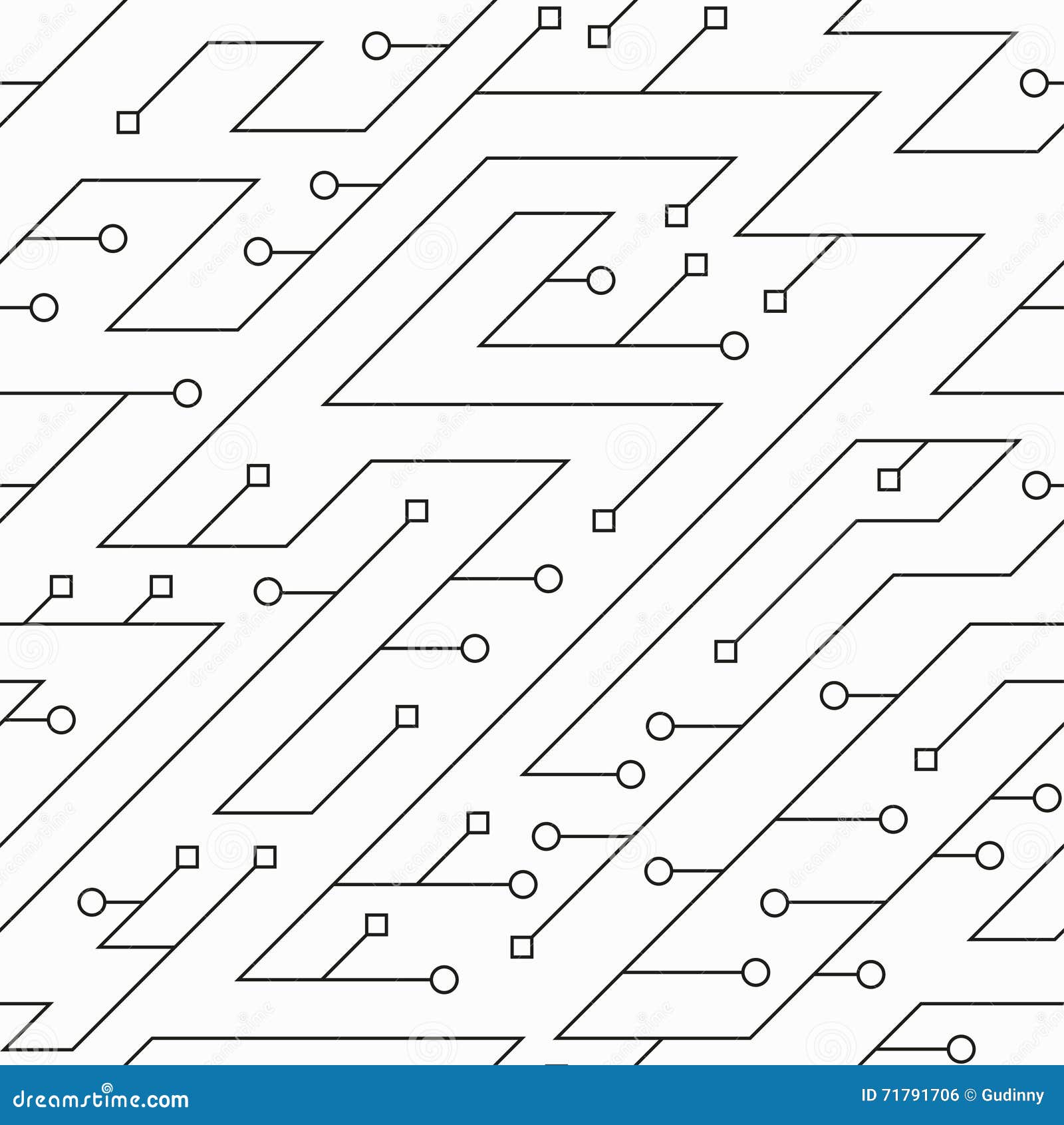 Monochrome Tech Seamless Pattern Stock Vector - Illustration of mosaic ...