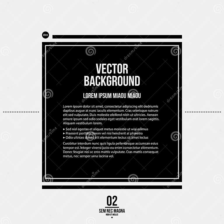 Monochrome Text Background in Strict Style Stock Vector - Illustration ...