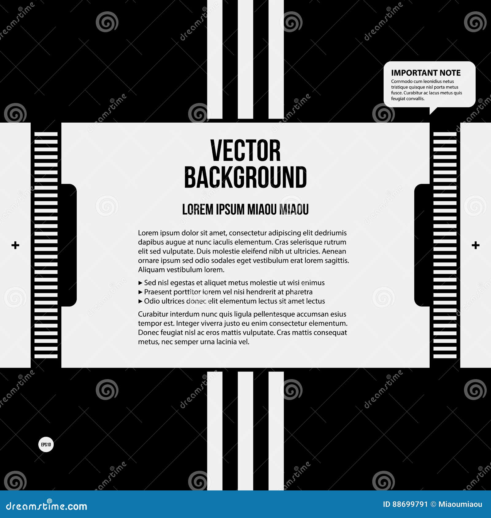 Monochrome Text Background in Strict Style Stock Vector - Illustration ...