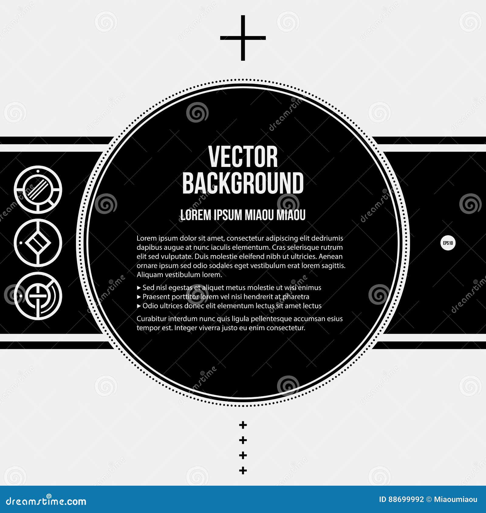 Monochrome Text Background in Strict Style Stock Vector - Illustration ...