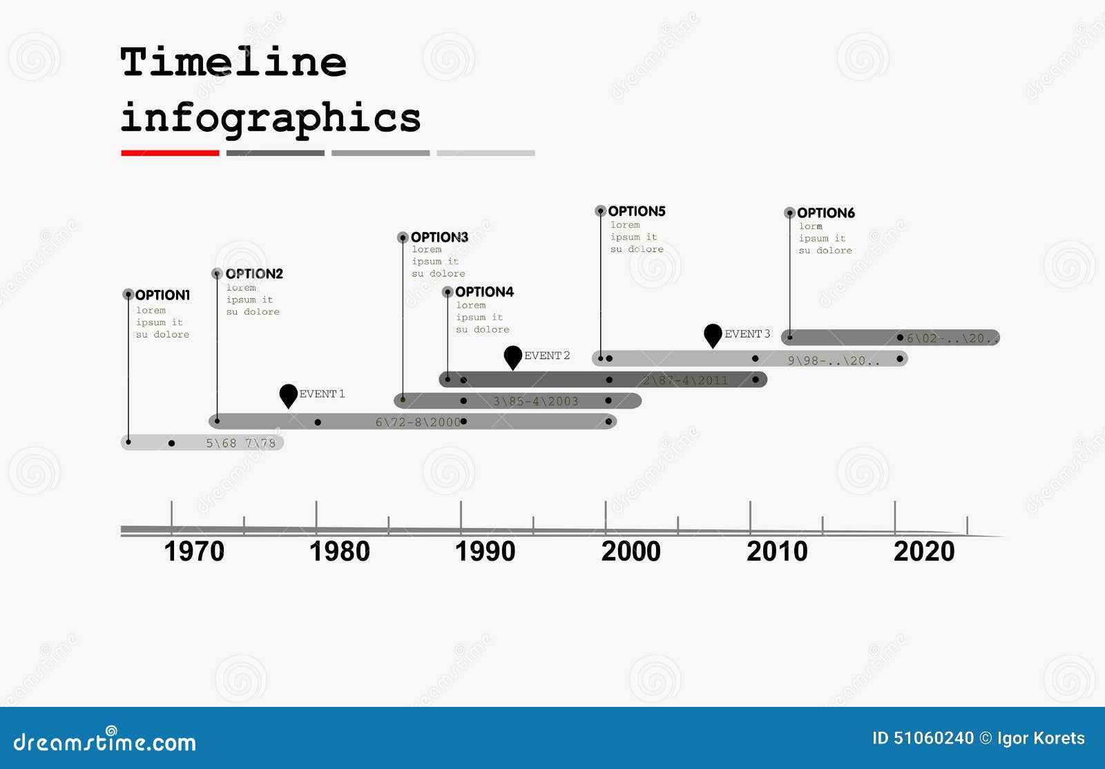Monochrome Timeline Infographic Vector Illustration | CartoonDealer.com ...