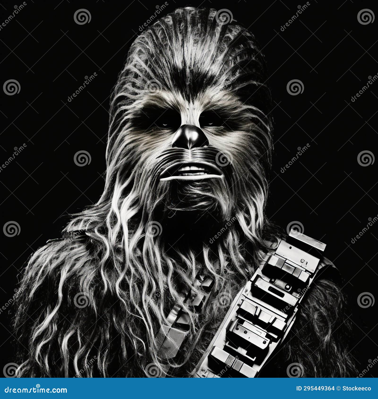 Monochrome Toned Chewbacca with Photocopy Lines Stock Illustration ...