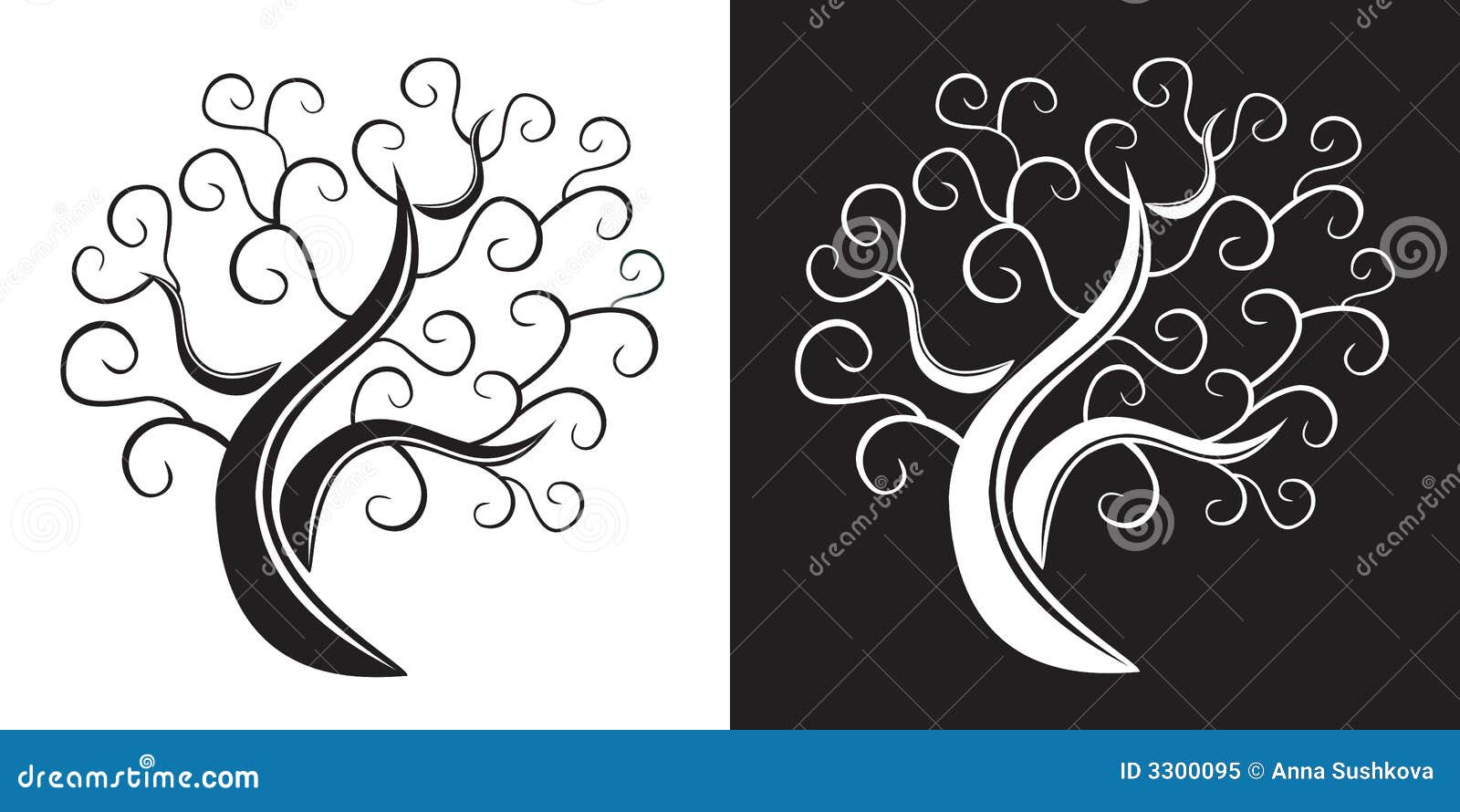 Monochrome trees. stock vector. Illustration of creativity - 3300095