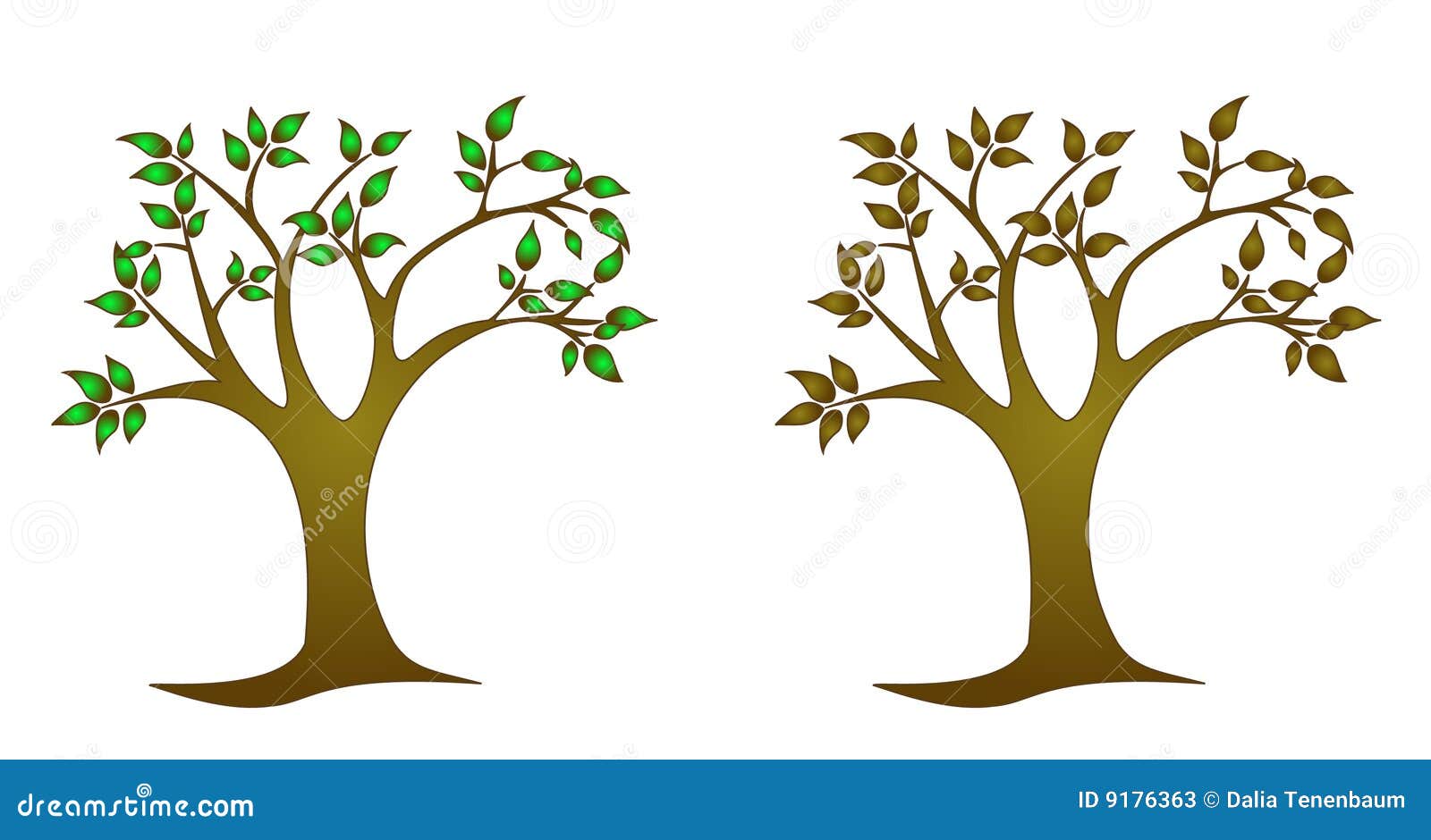 Monochrome trees stock vector. Illustration of botany - 9176363