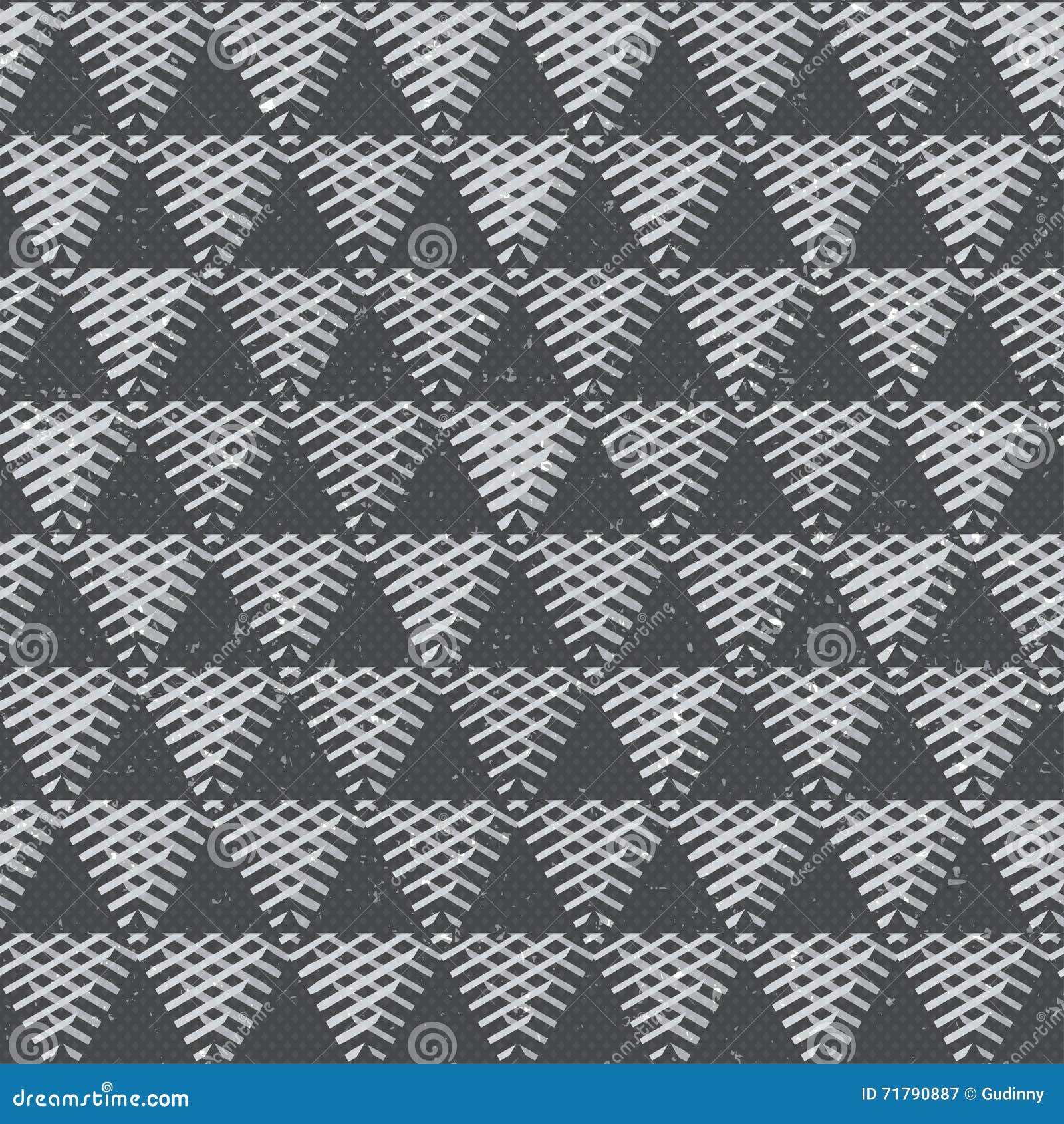 Monochrome Triangles with Grunge Effect. Seamless Pattern Stock ...