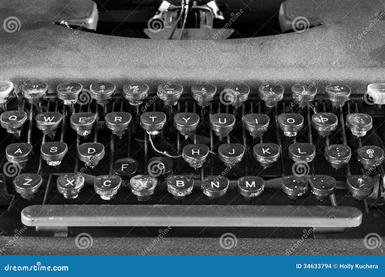 Monochrome Typewriter Keyboard Closeup Stock Photo - Image of metal ...