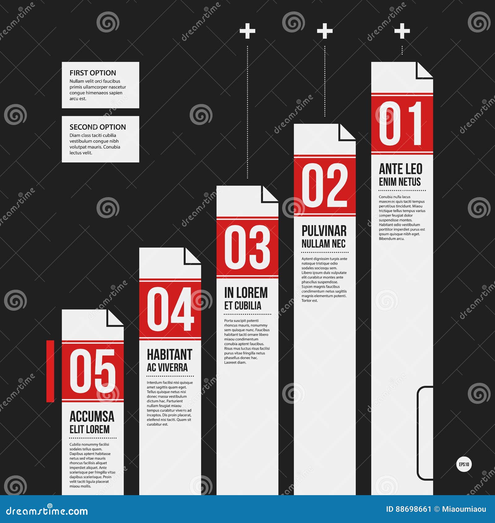Monochrome Vector Chart Template in Strict Style Stock Vector ...