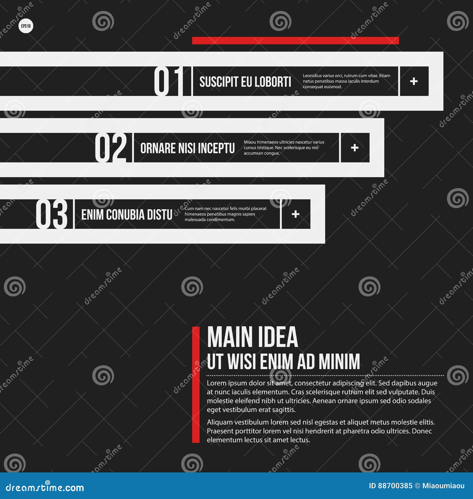 Monochrome Vector Chart Template in Strict Style Stock Vector ...