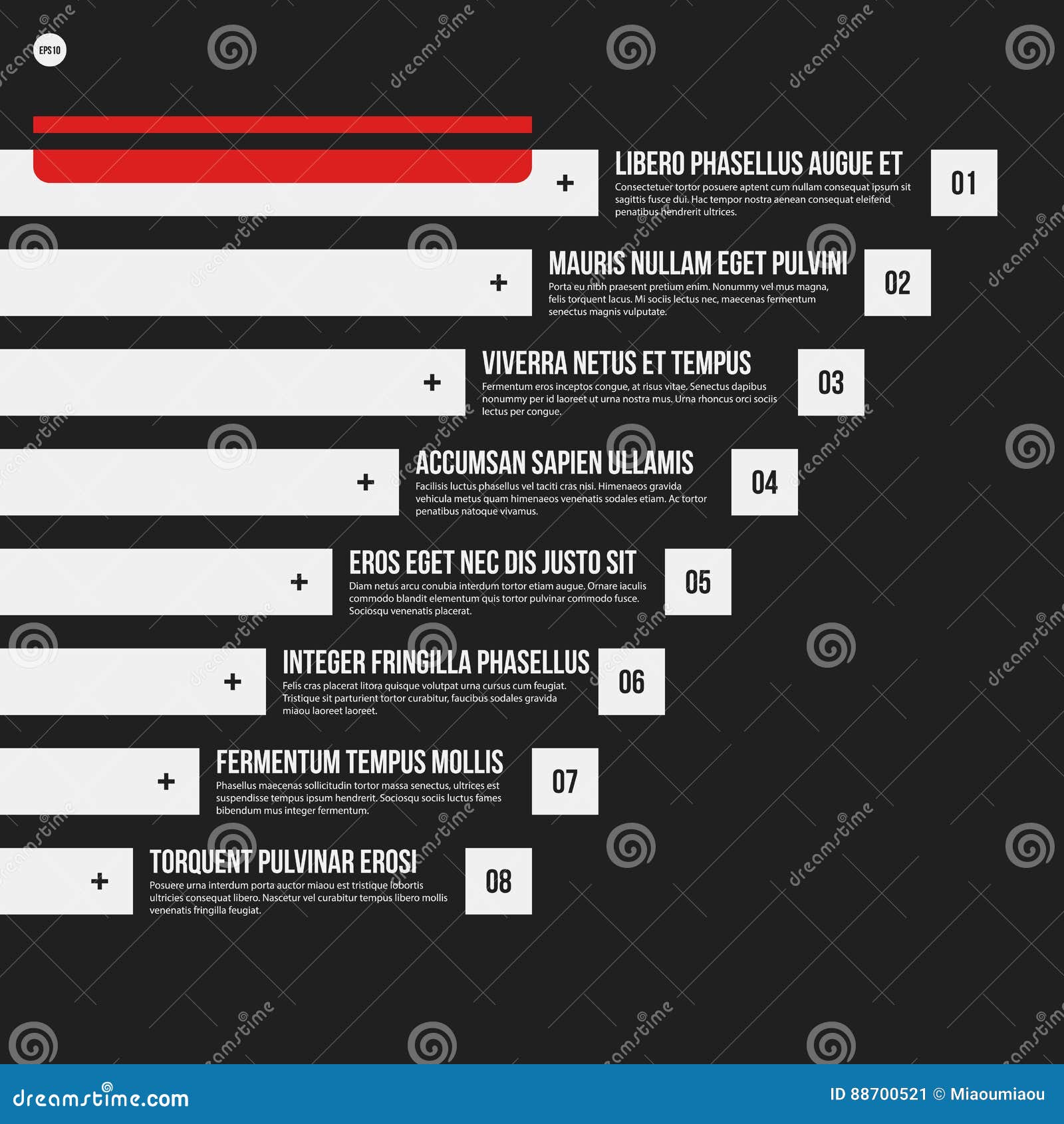 Monochrome Vector Chart Template in Strict Style Stock Vector ...