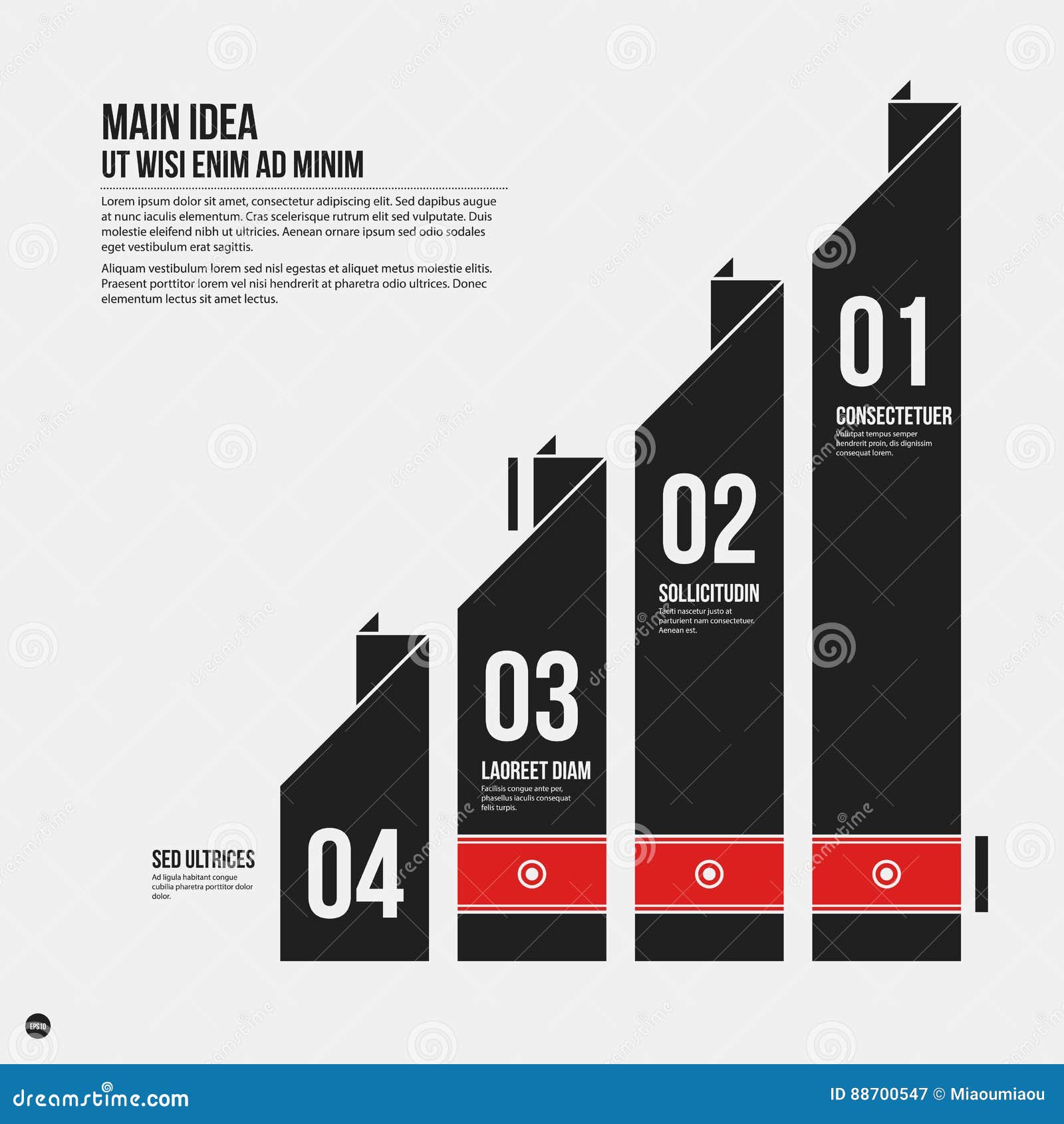 Monochrome Vector Chart Template in Strict Style Stock Vector ...