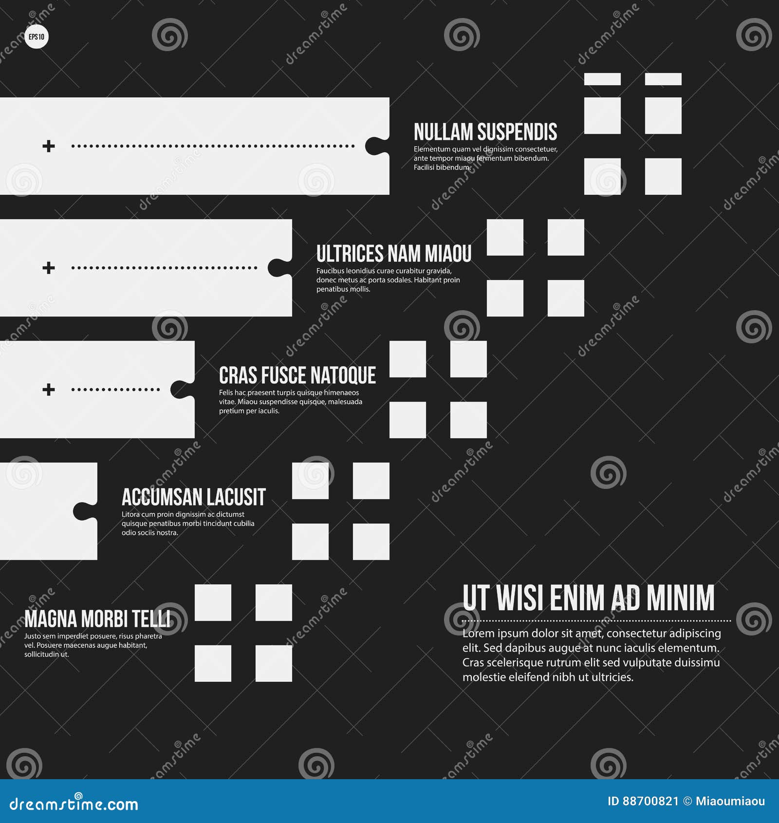 Monochrome Vector Chart Template in Strict Style Stock Vector ...