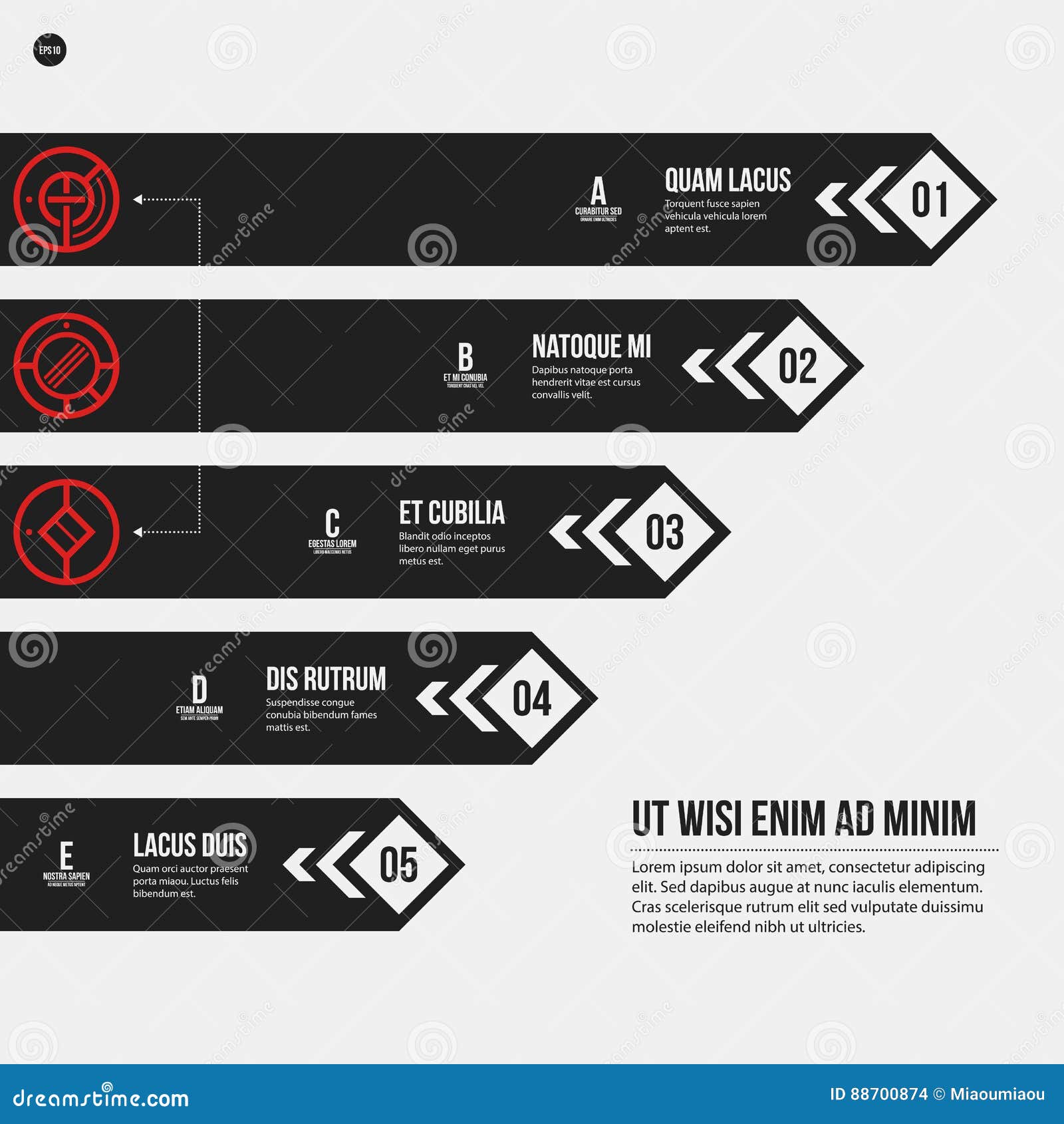 Monochrome Vector Chart Template in Strict Style Stock Vector ...