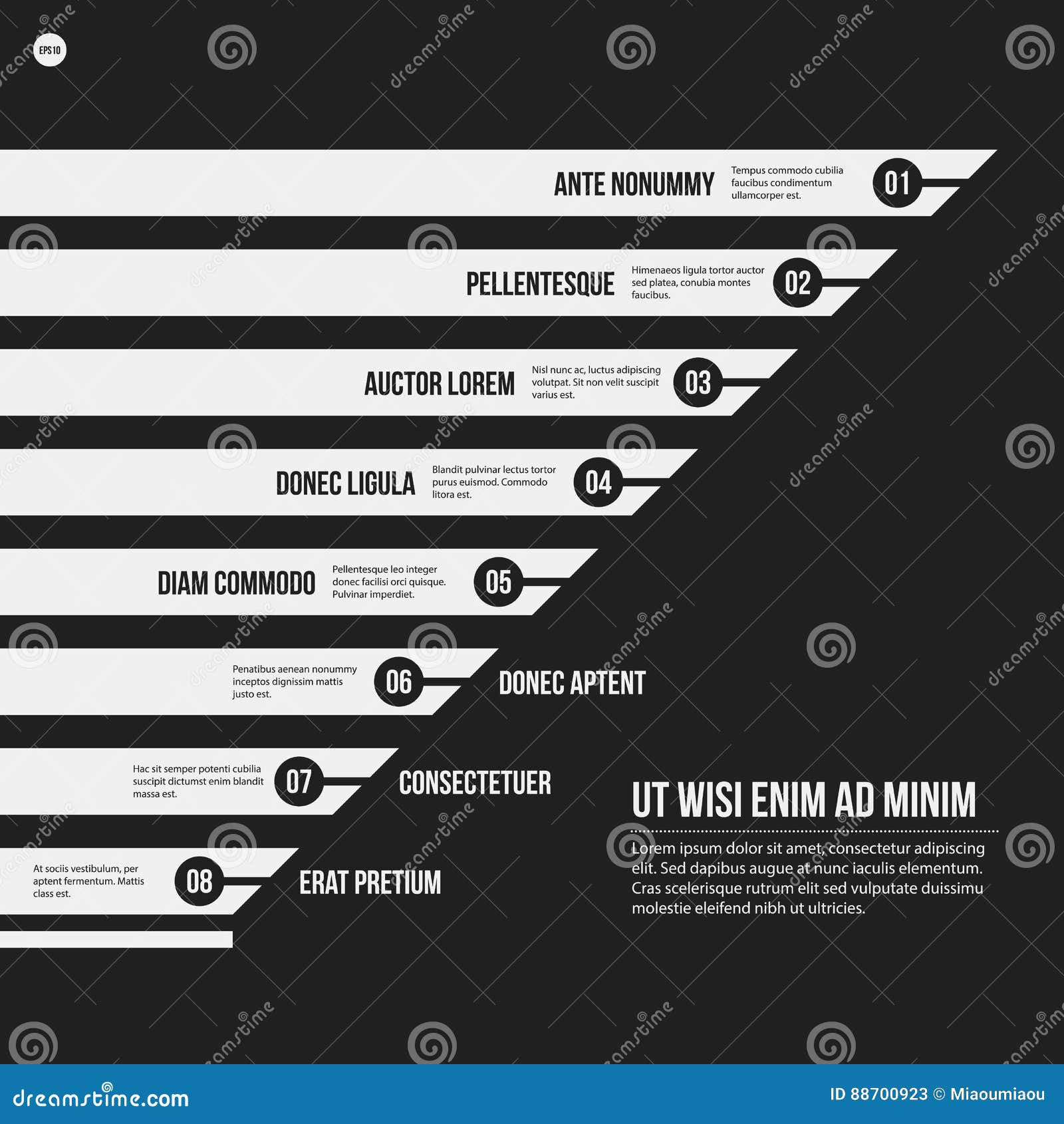 Monochrome Vector Chart Template in Strict Style Stock Vector ...