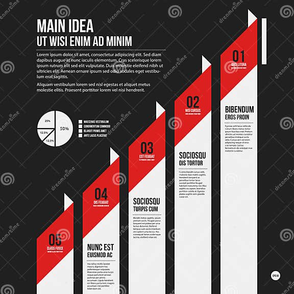 Monochrome Vector Chart Template in Strict Style Stock Vector ...