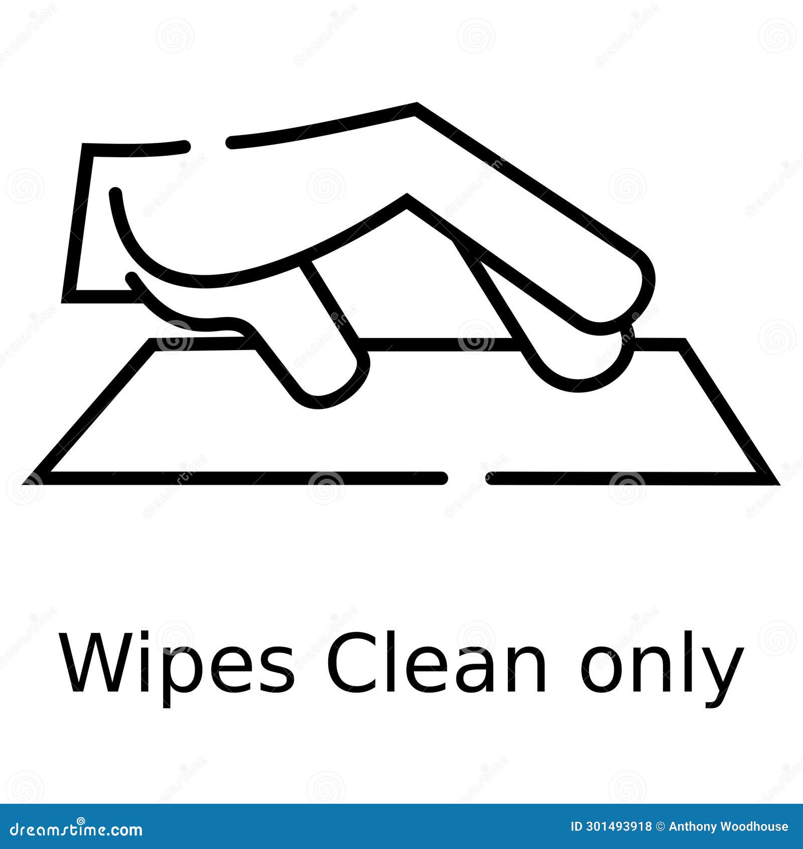 Monochrome Vector Graphic of a Garment Washing Label Informing that ...