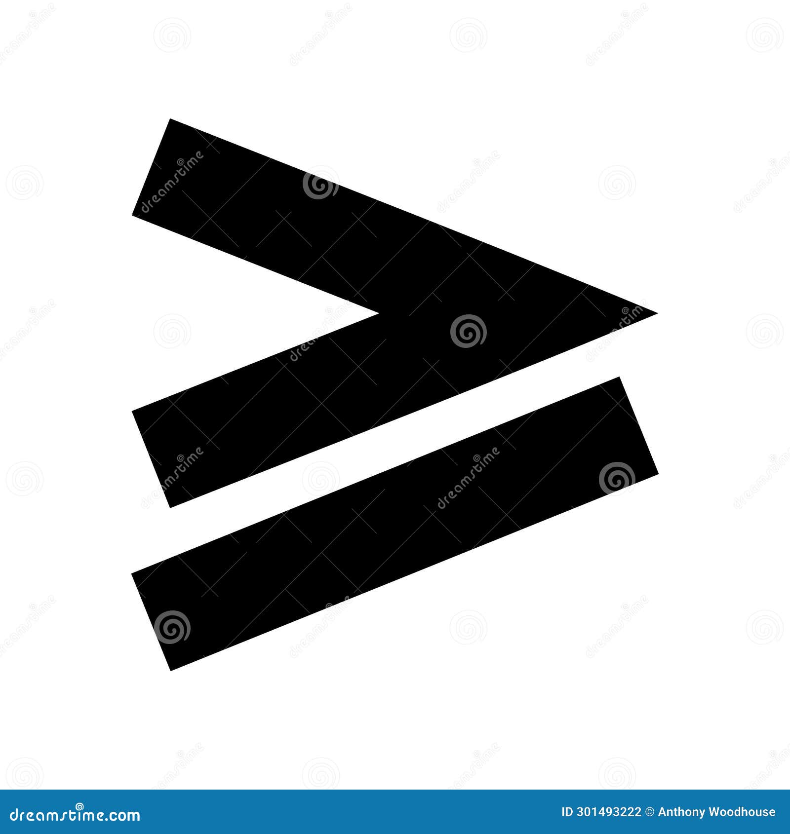 Monochrome Vector Graphic of a Greater Than or Equals Sign. this Could ...