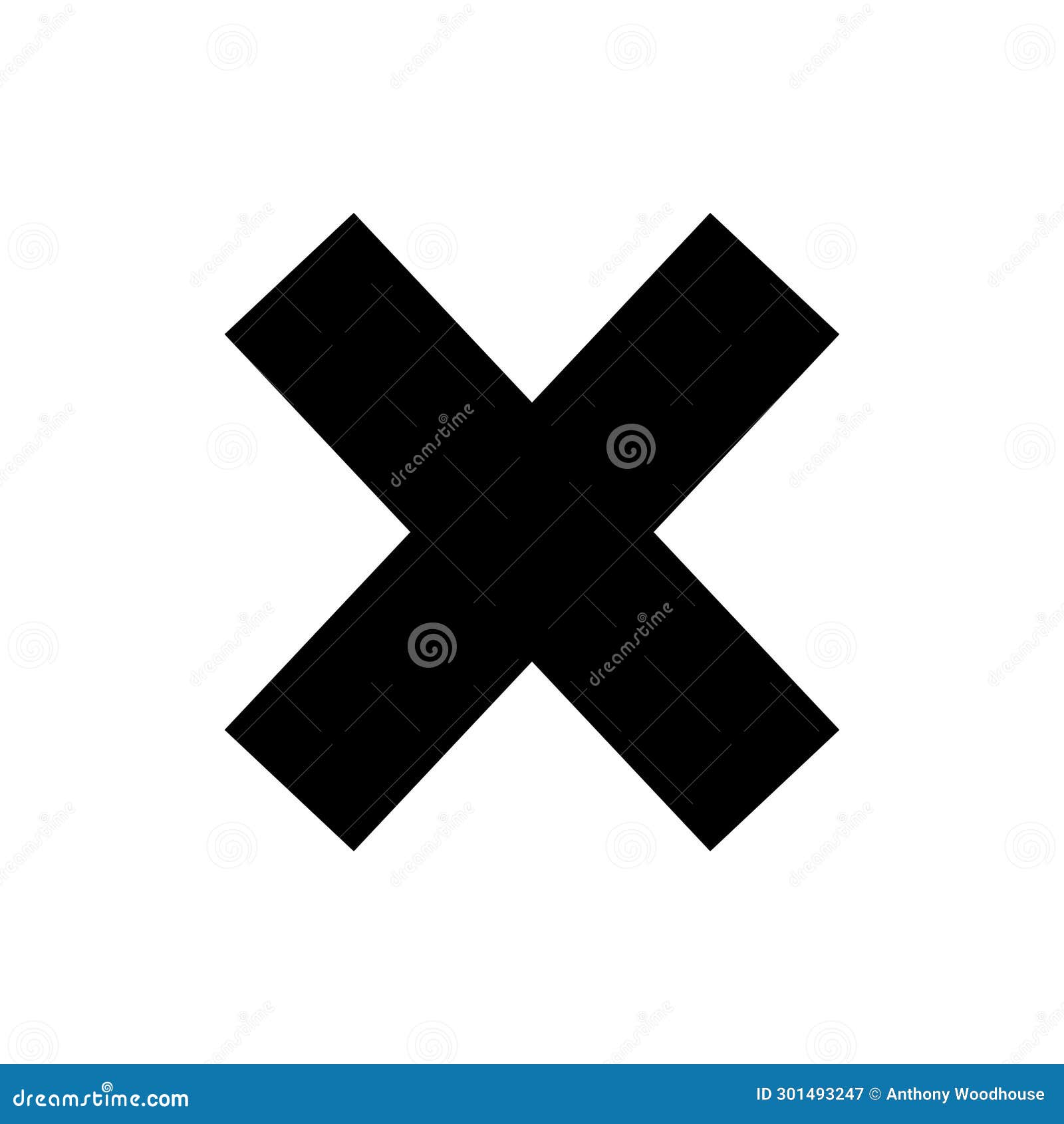 Monochrome Vector Graphic of a Multiply Sign. this Could Be Used in the ...