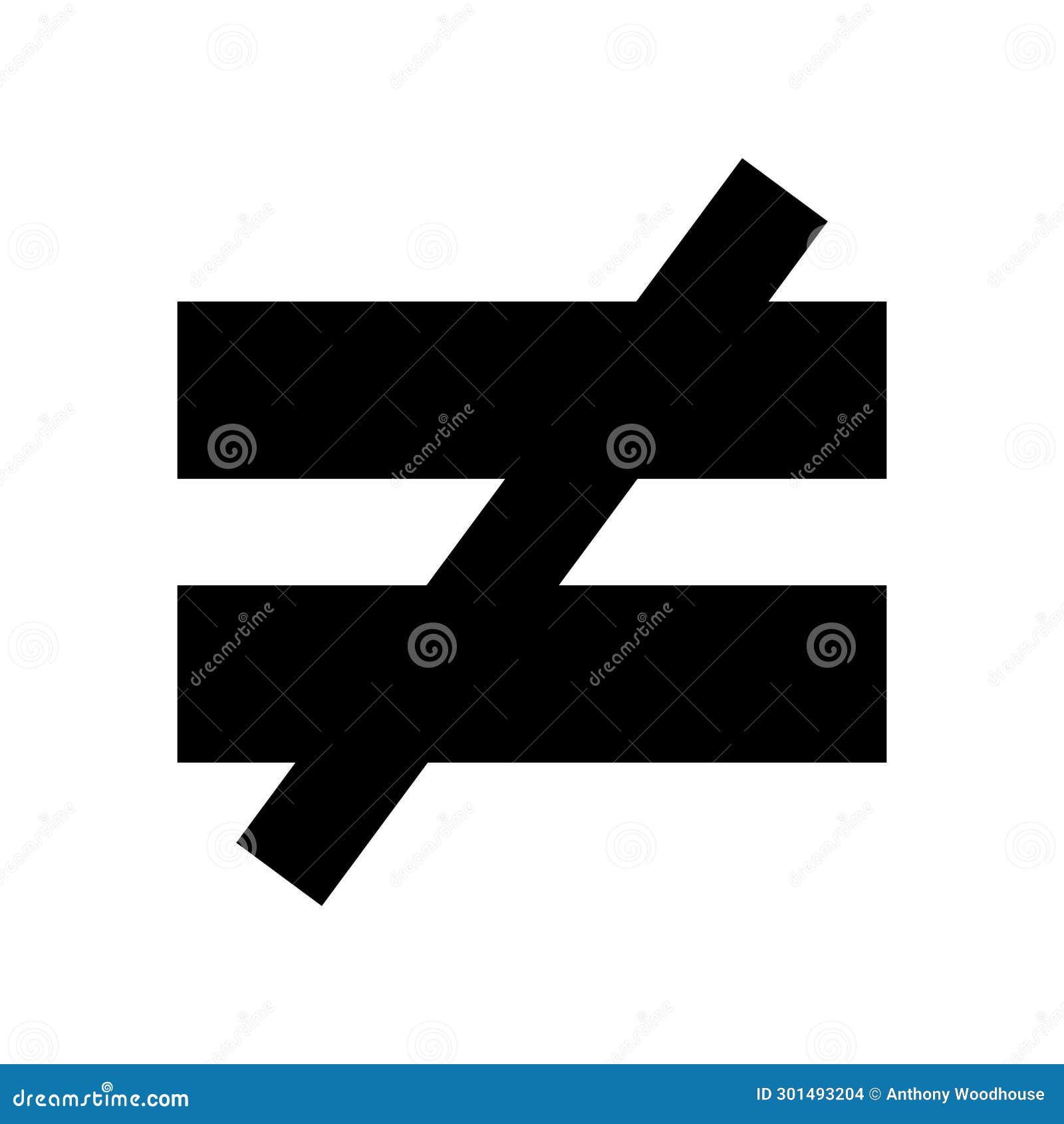 Monochrome Vector Graphic of a Not Equals Sign. this Could Be Used in ...