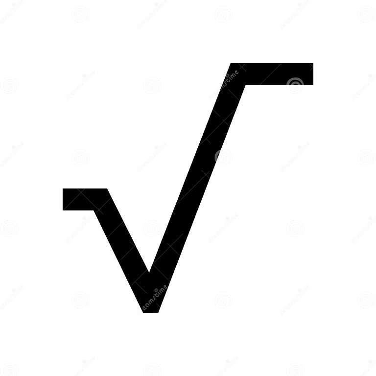 Monochrome Vector Graphic of a Square Root Sign. this Could Be Used in ...