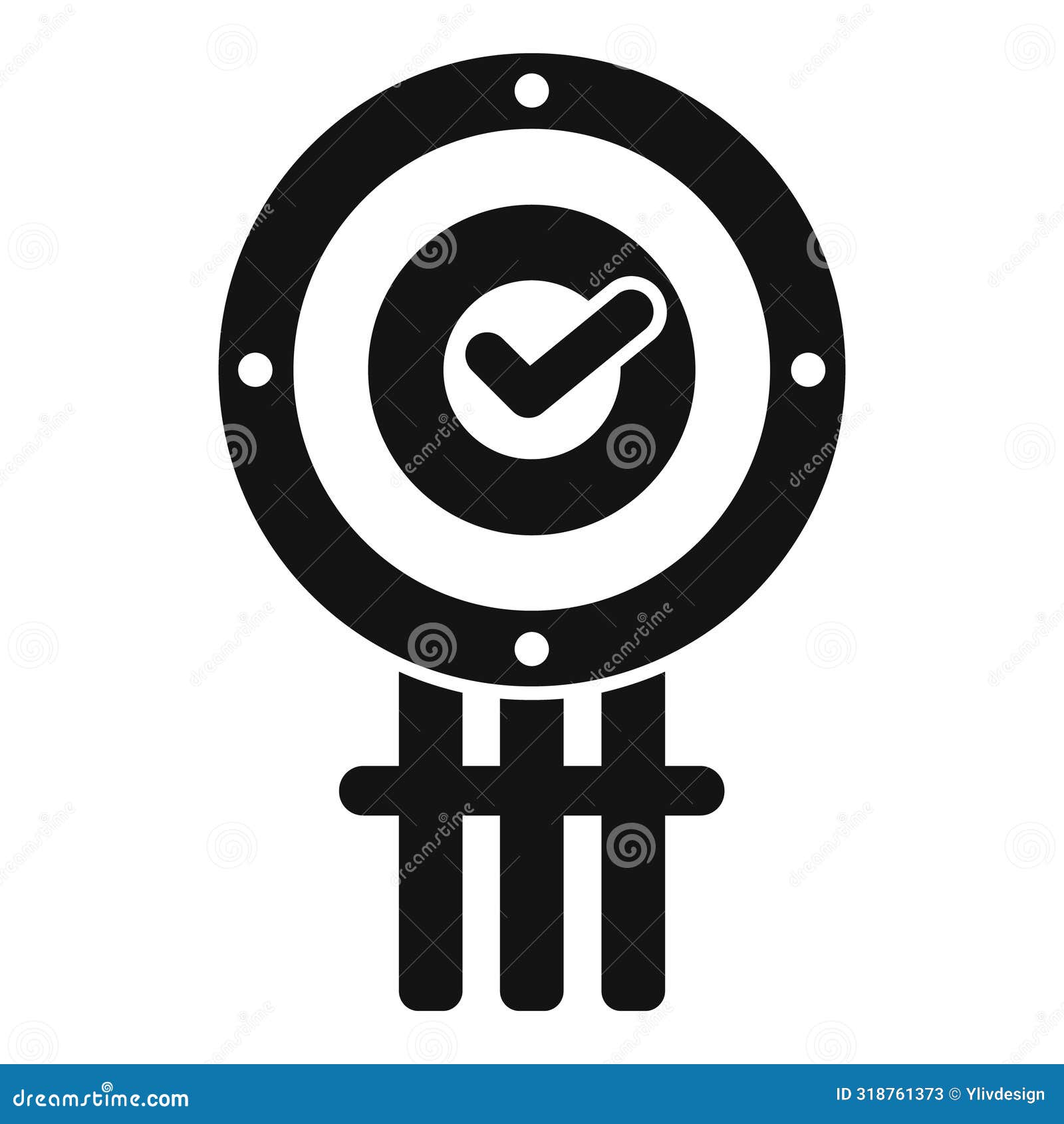 Checkmark Target Icon Vector Illustration Stock Vector - Illustration ...