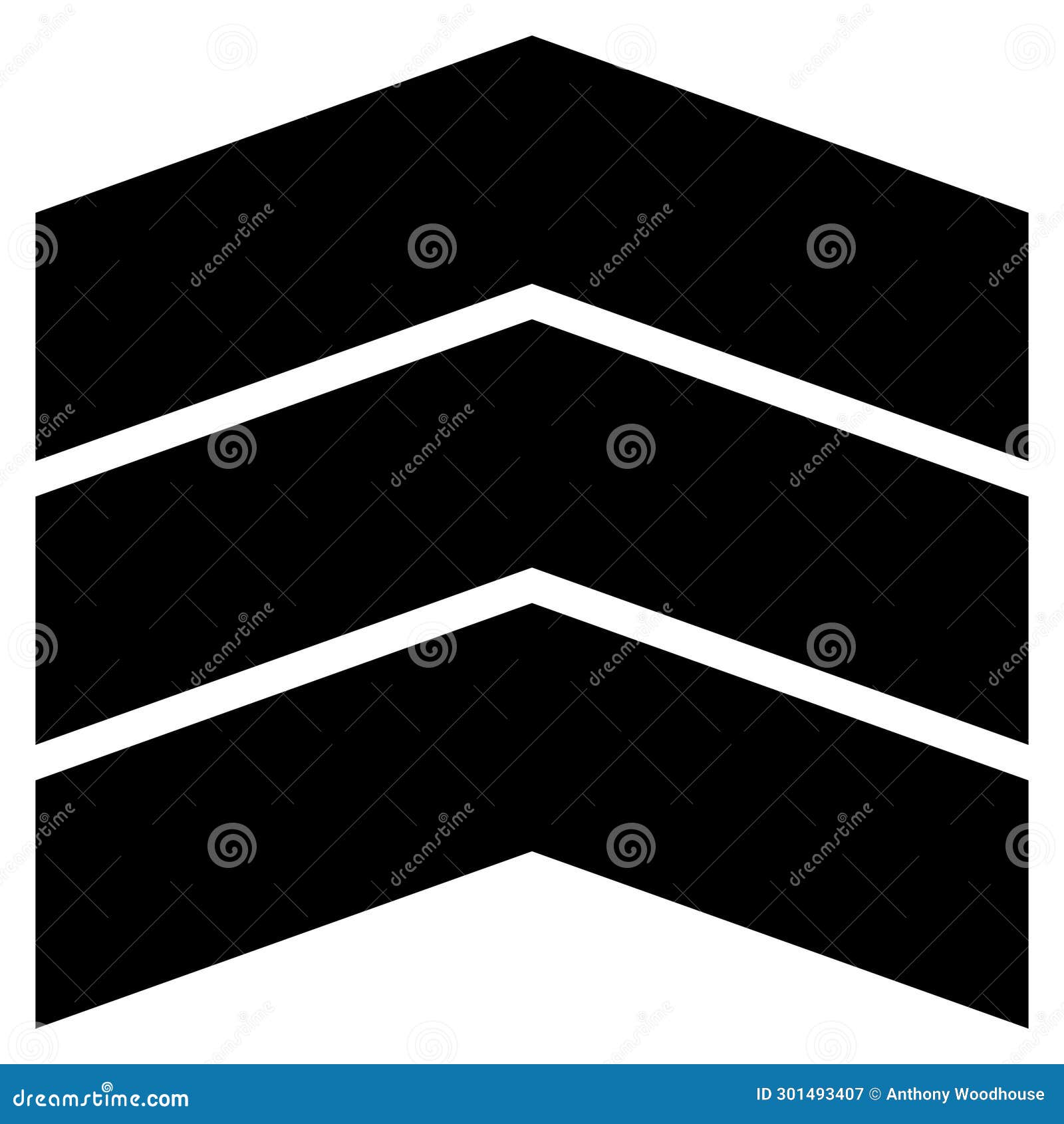Monochrome Vector Graphic of Three Upward Pointing Chevrons Stock ...