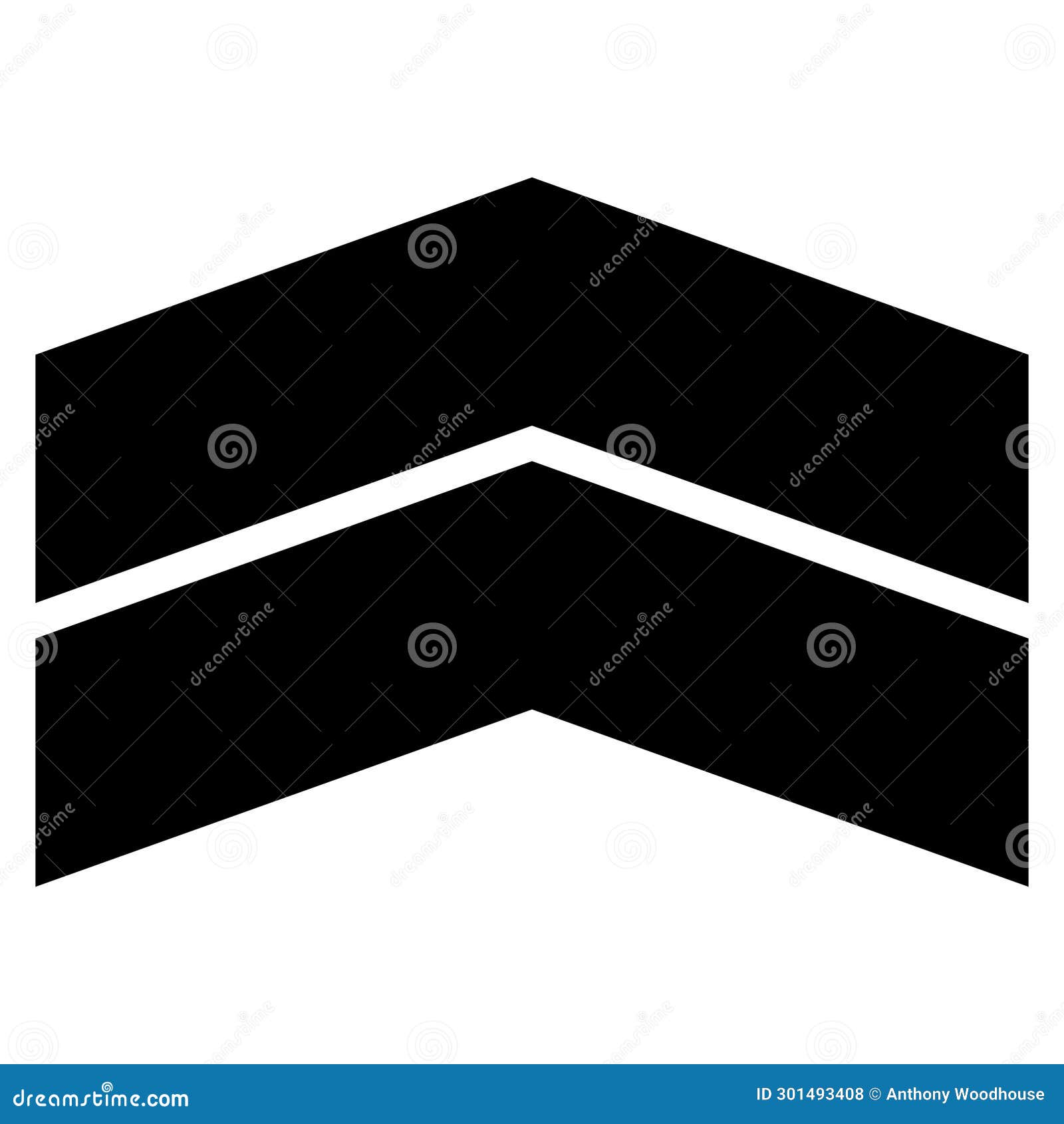 Monochrome Vector Graphic of Two Upward Pointing Chevrons Stock Vector ...